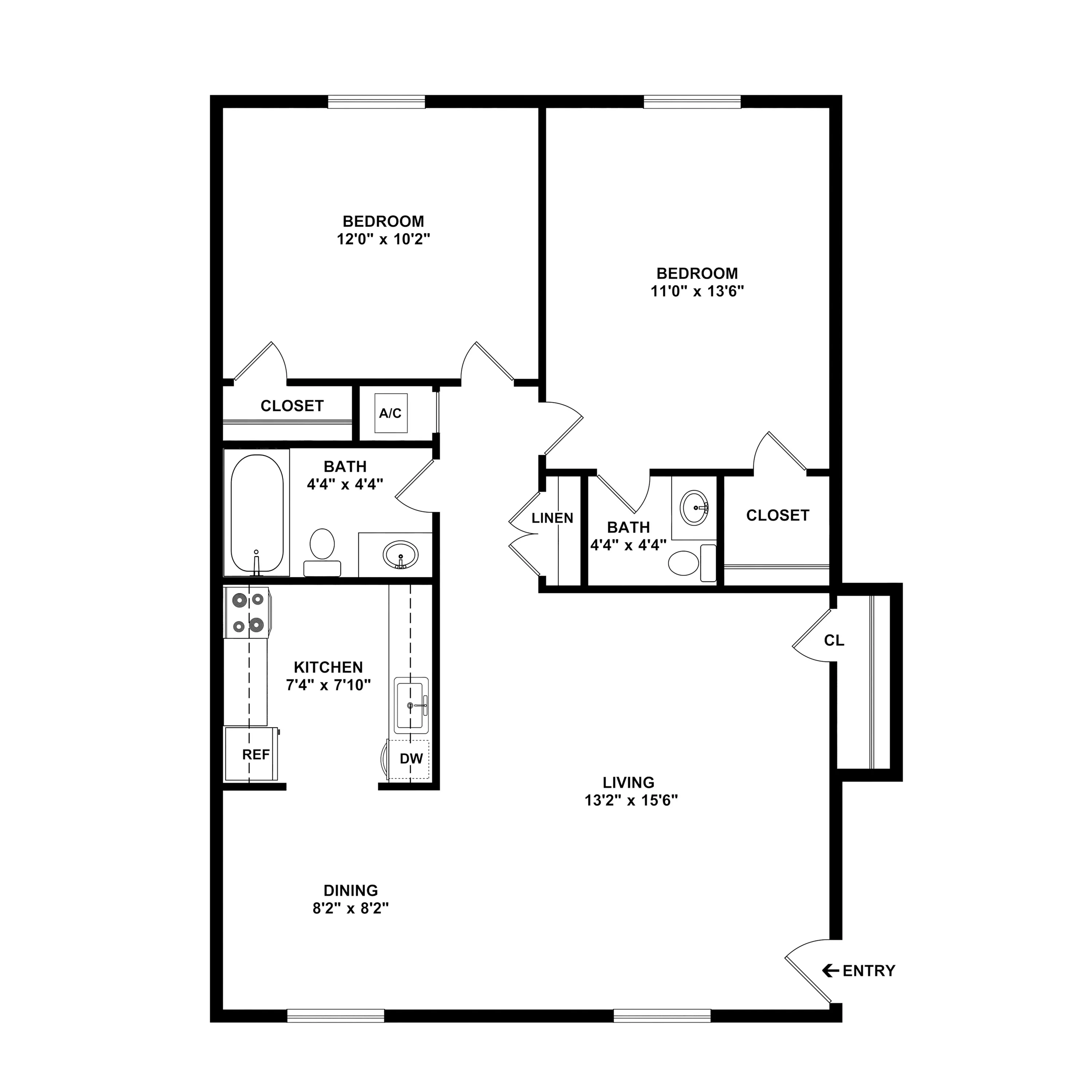 Camden | 2 Bed Apartment | Carson Square Apartments