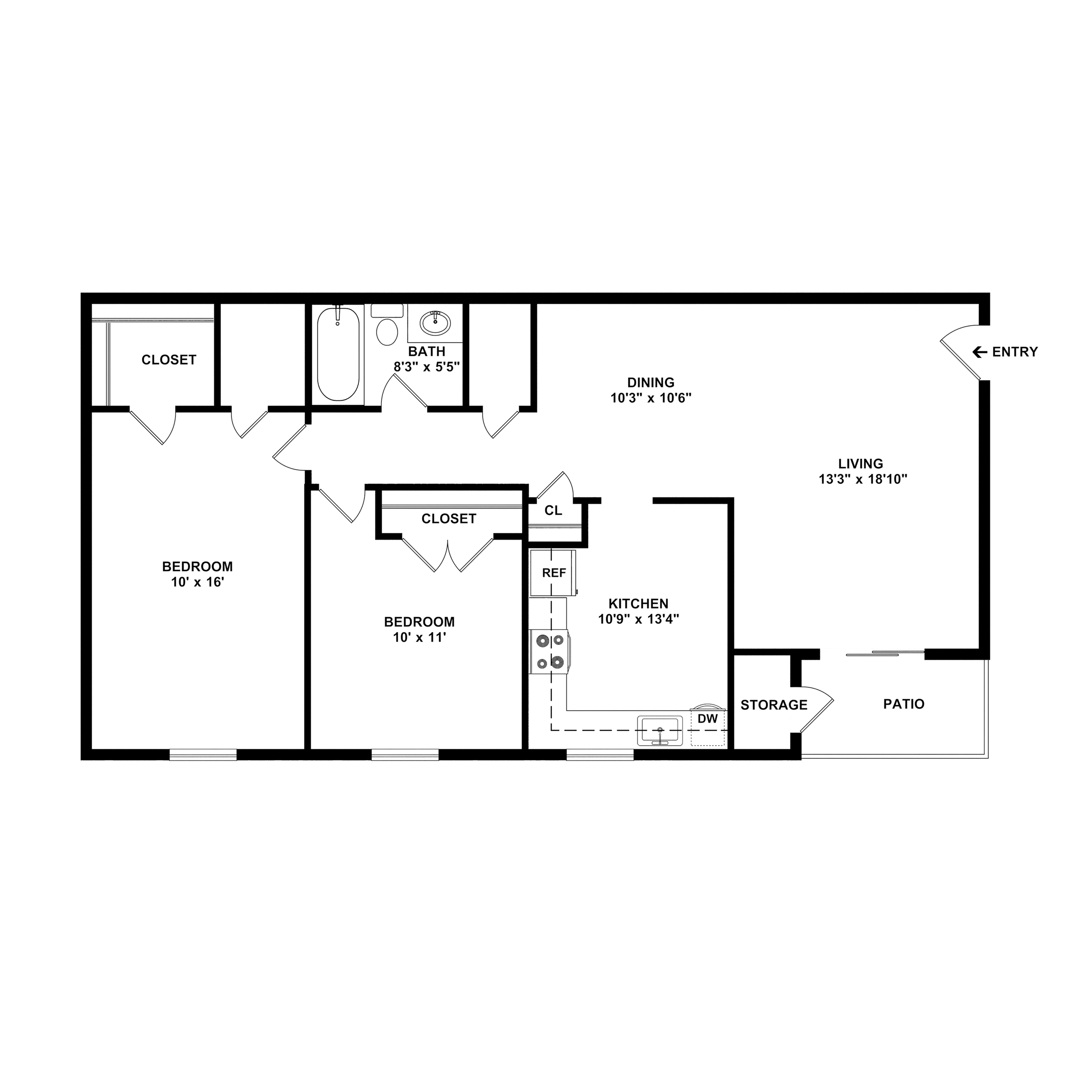 Belmont | 2 Bed Apartment | Carson Square Apartments
