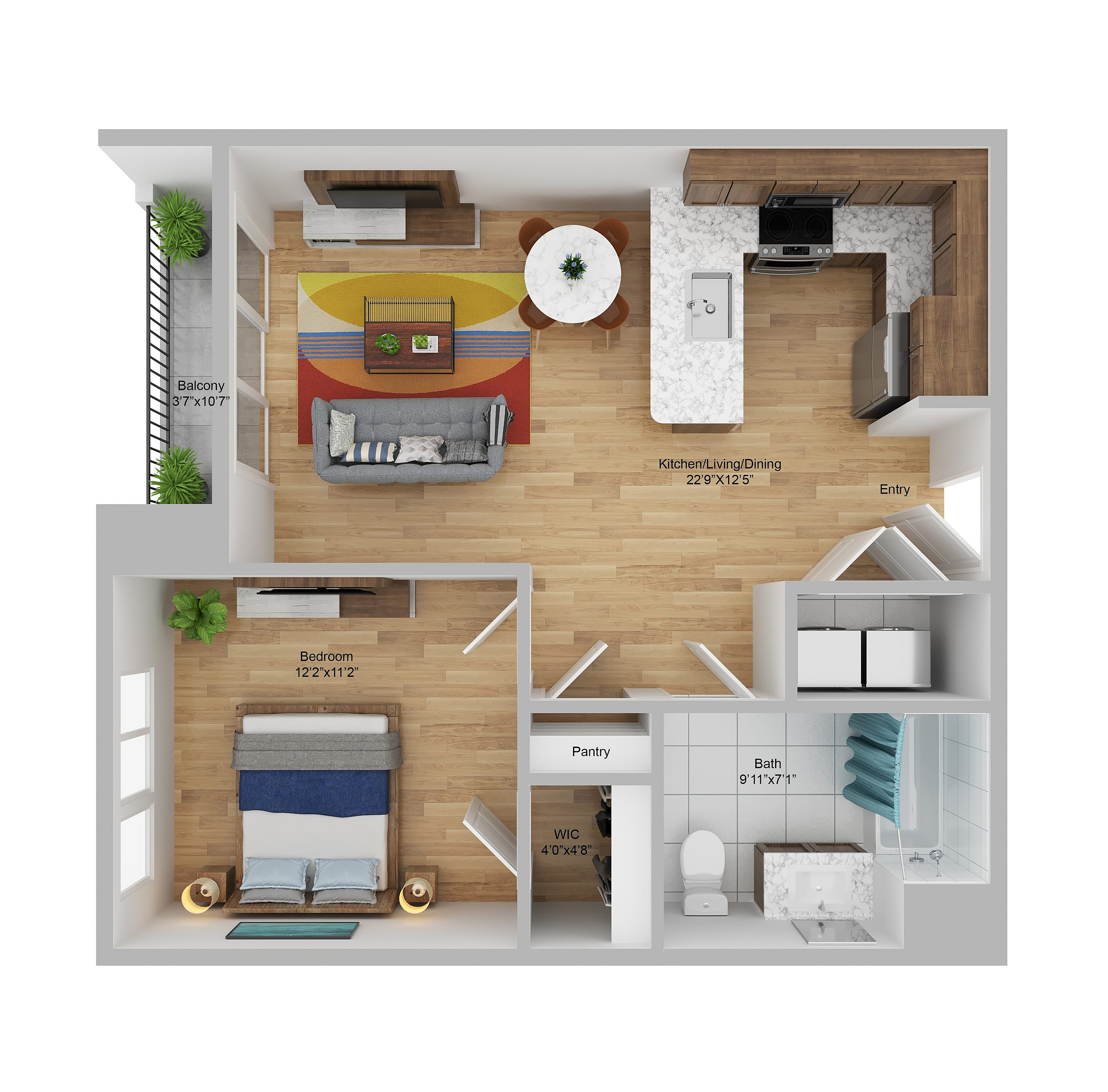 Floor Plans: Studio, 1-, & 2-Bed Apartments in Philadelphia