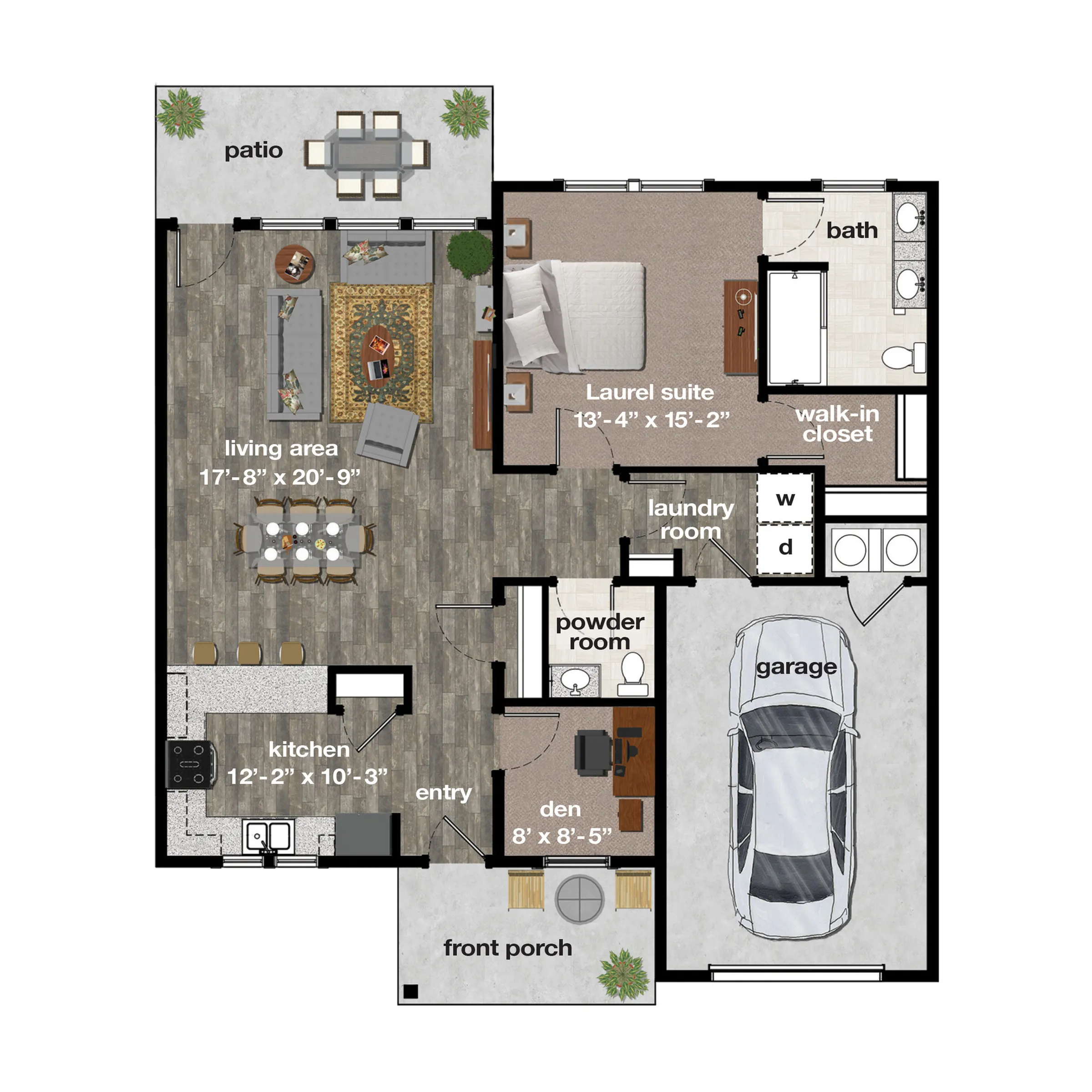 The Laurel | 1-Bedroom Apartment with Den at Dogwood Commons in ...