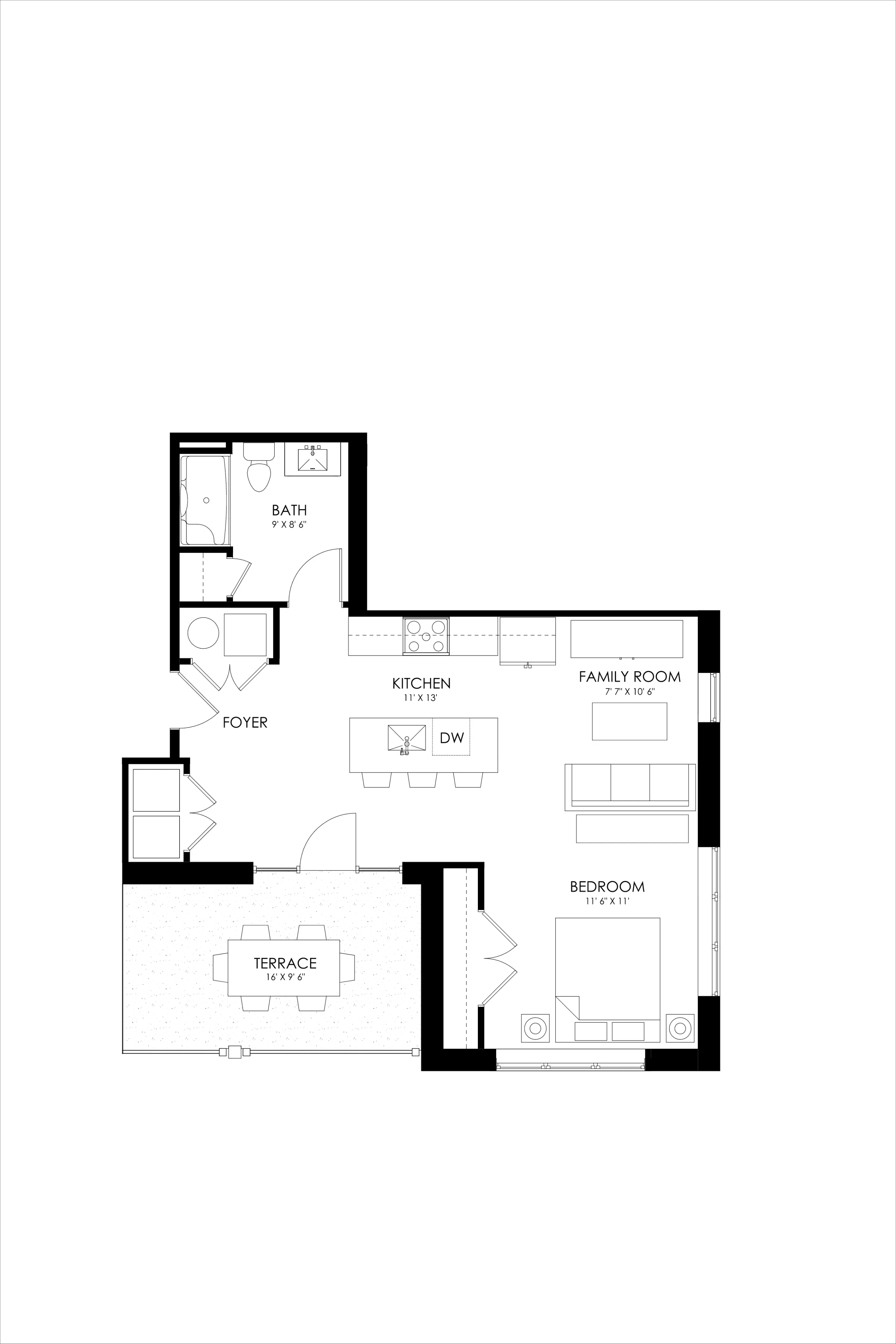Studio Upgraded Terrace in Elkhart | Adaptable sq ft
