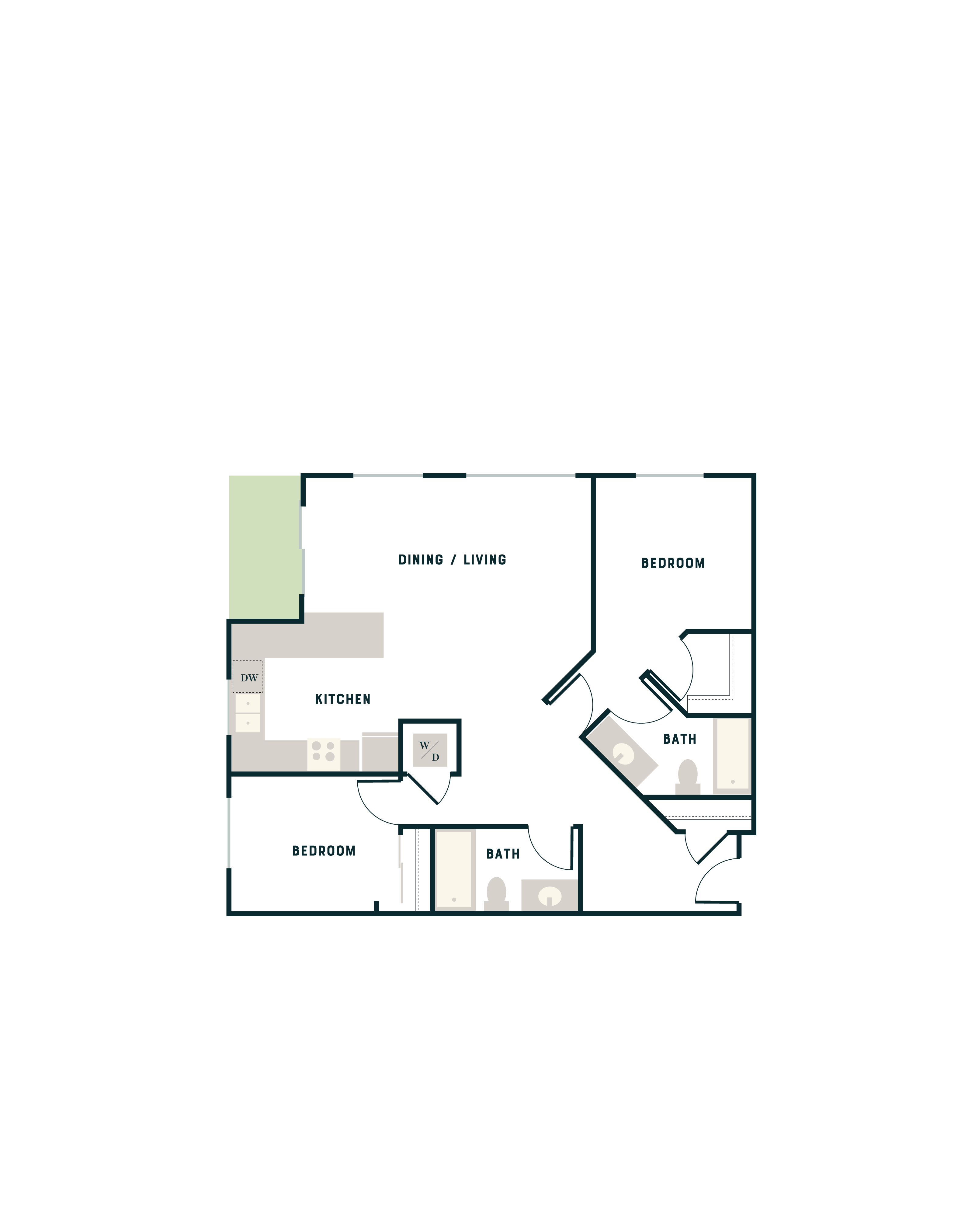 2 Bed, 2 Bath - Apt D in Mountlake Terrace | 1086 sq ft