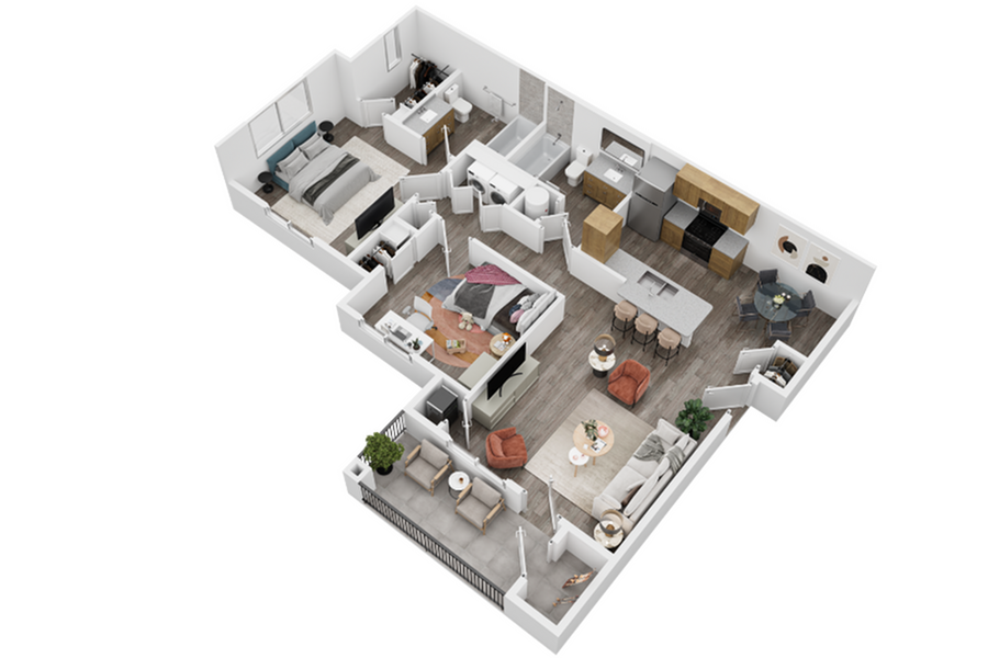 The Juniper A | Spacious 2 Bedroom, 2 Bathroom Apartment with Extra ...