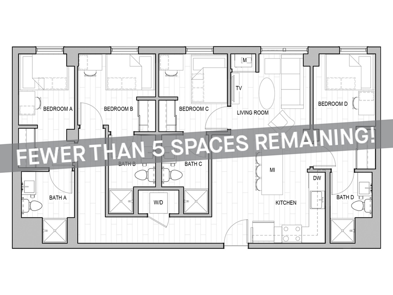4x4 | 4 Bed Apartment | Identity Dinkytown