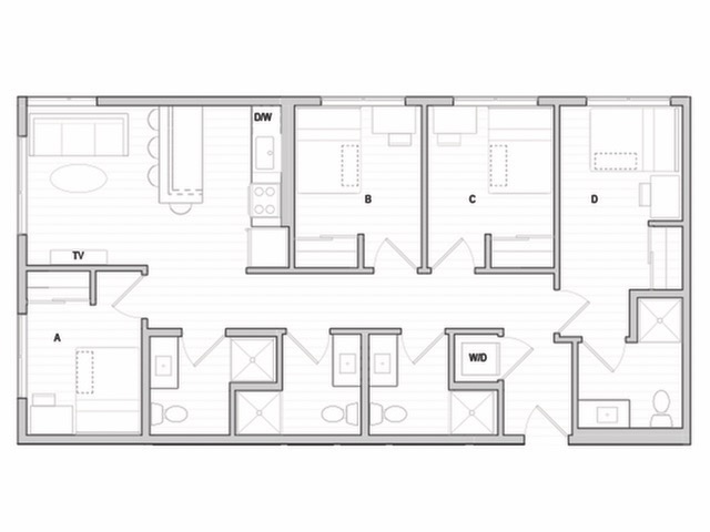 4x4 Corner Premium | 4 Bed Apartment | Student | Uncommon Reno
