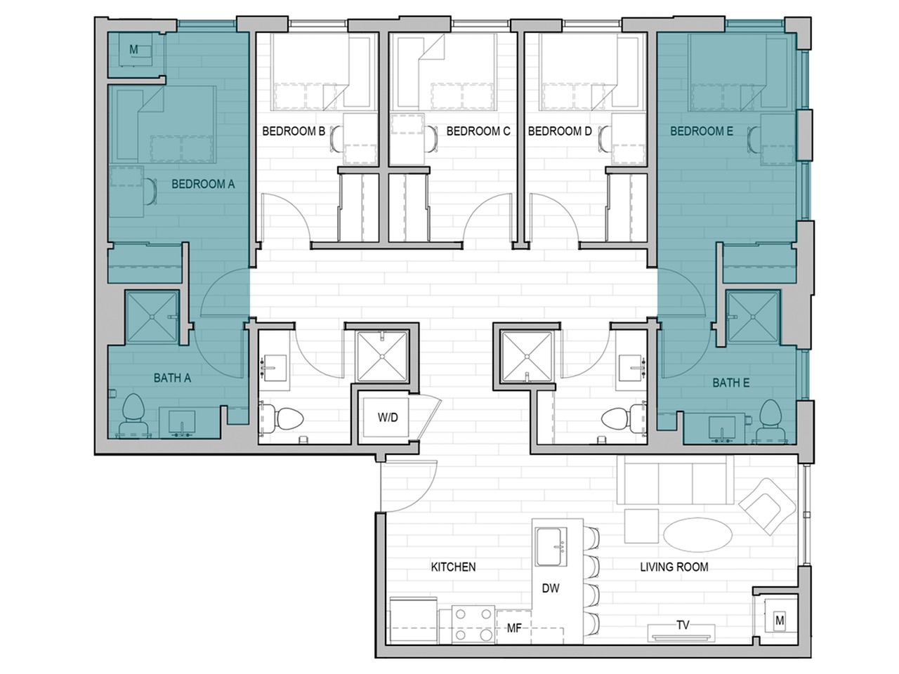 5x4 | 5 Bed Apartment | Identity Dinkytown