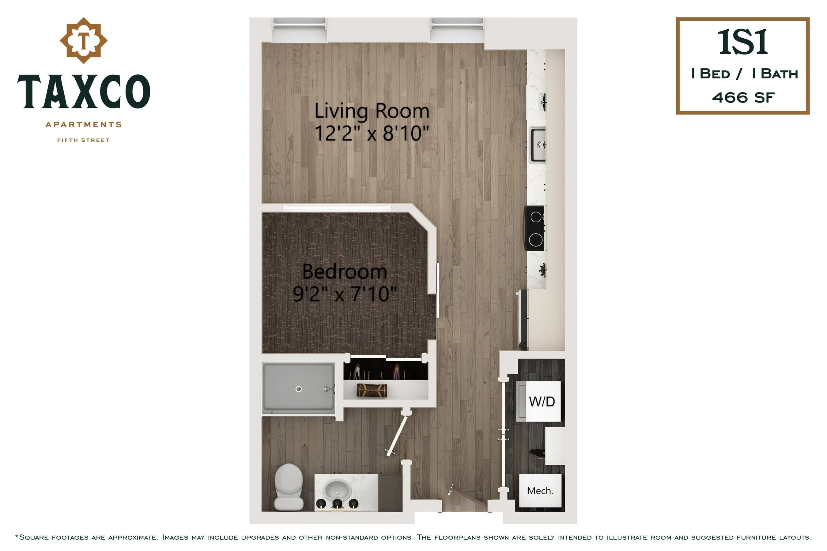 1S1 | 1 Bed Apartment | Taxco Apartments