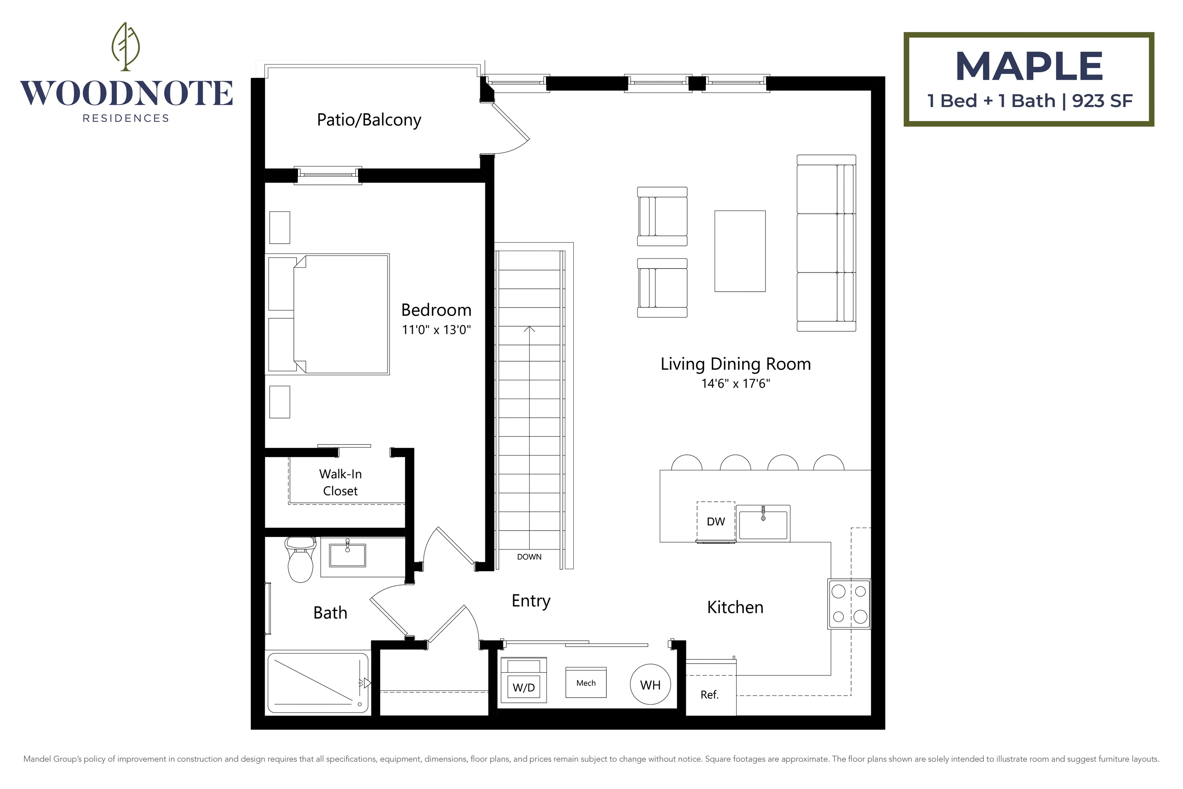 Maple | 1 Bed Apartment | Woodnote Residences