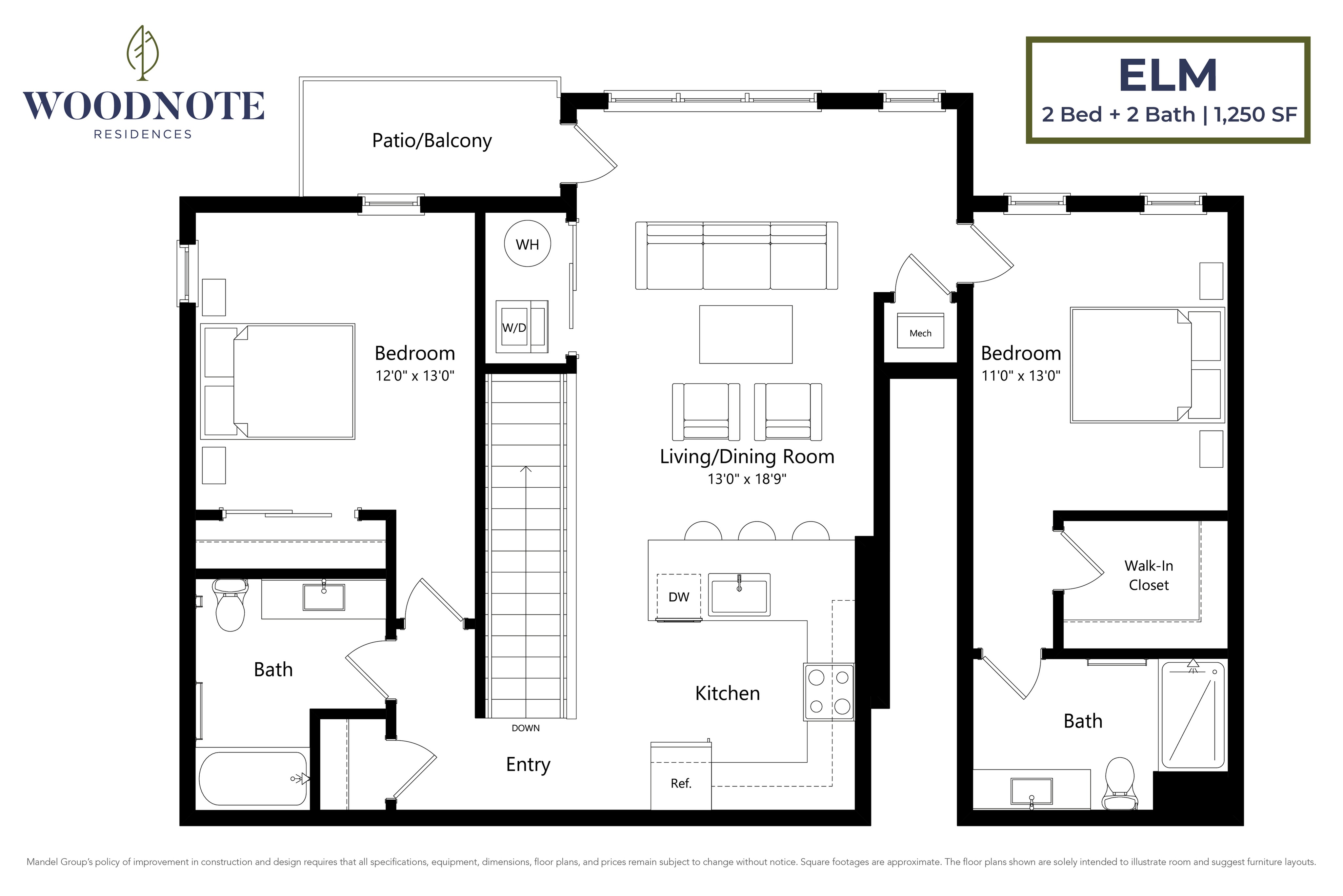 Elm | 2 Bed Apartment | Woodnote Residences