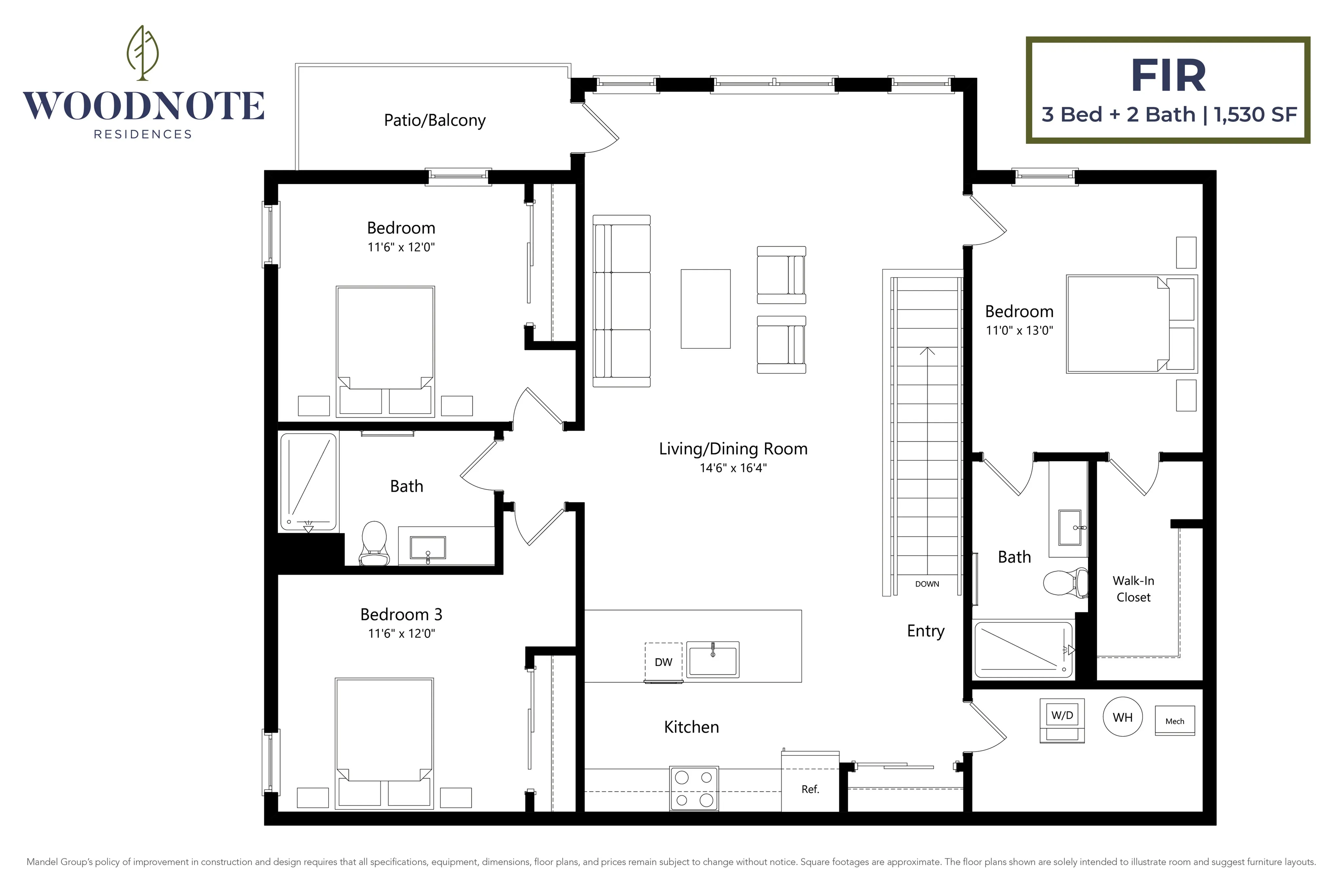 Fir | 3 Bed Apartment | Woodnote Residences
