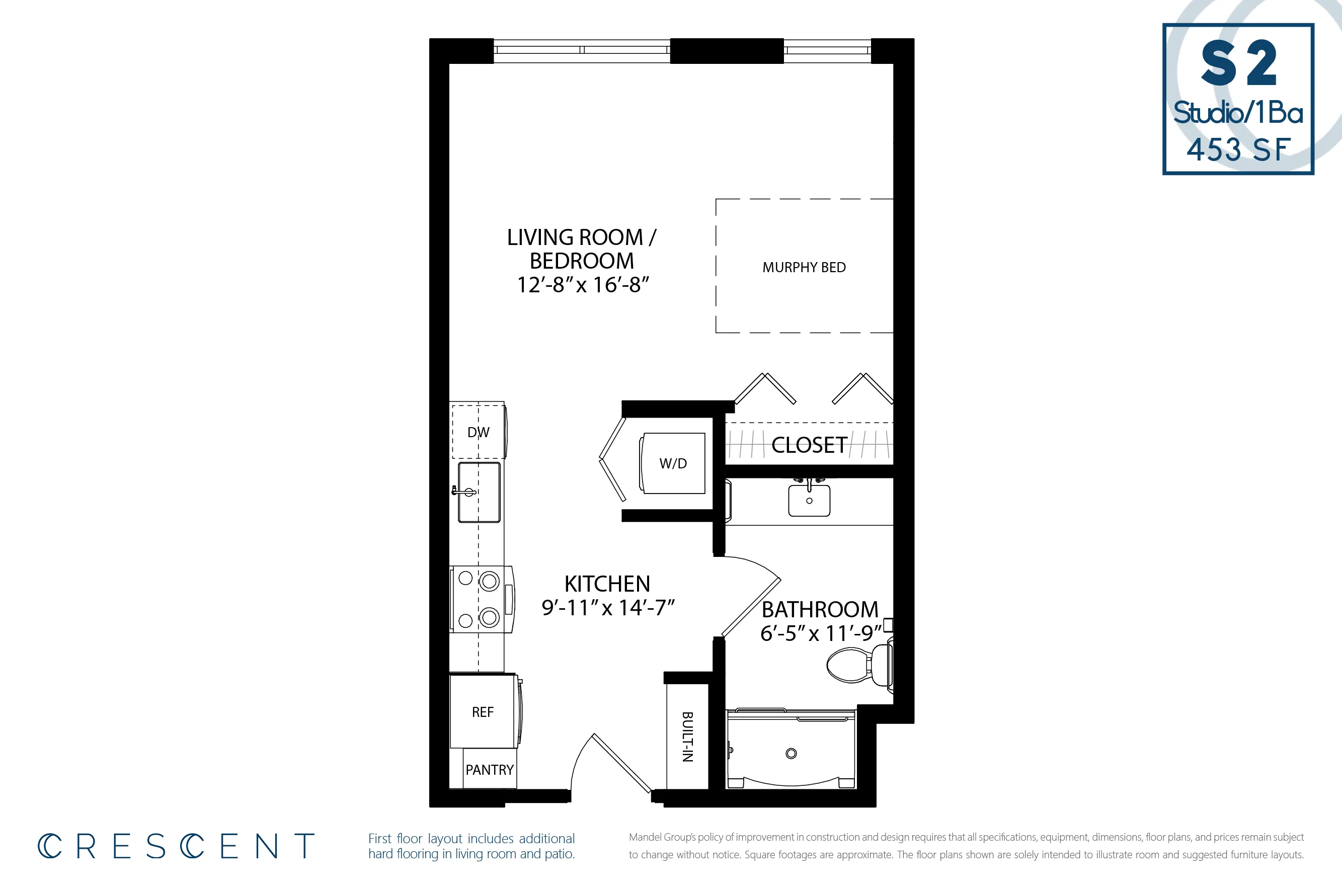 S2 | Studio | Crescent Apartments