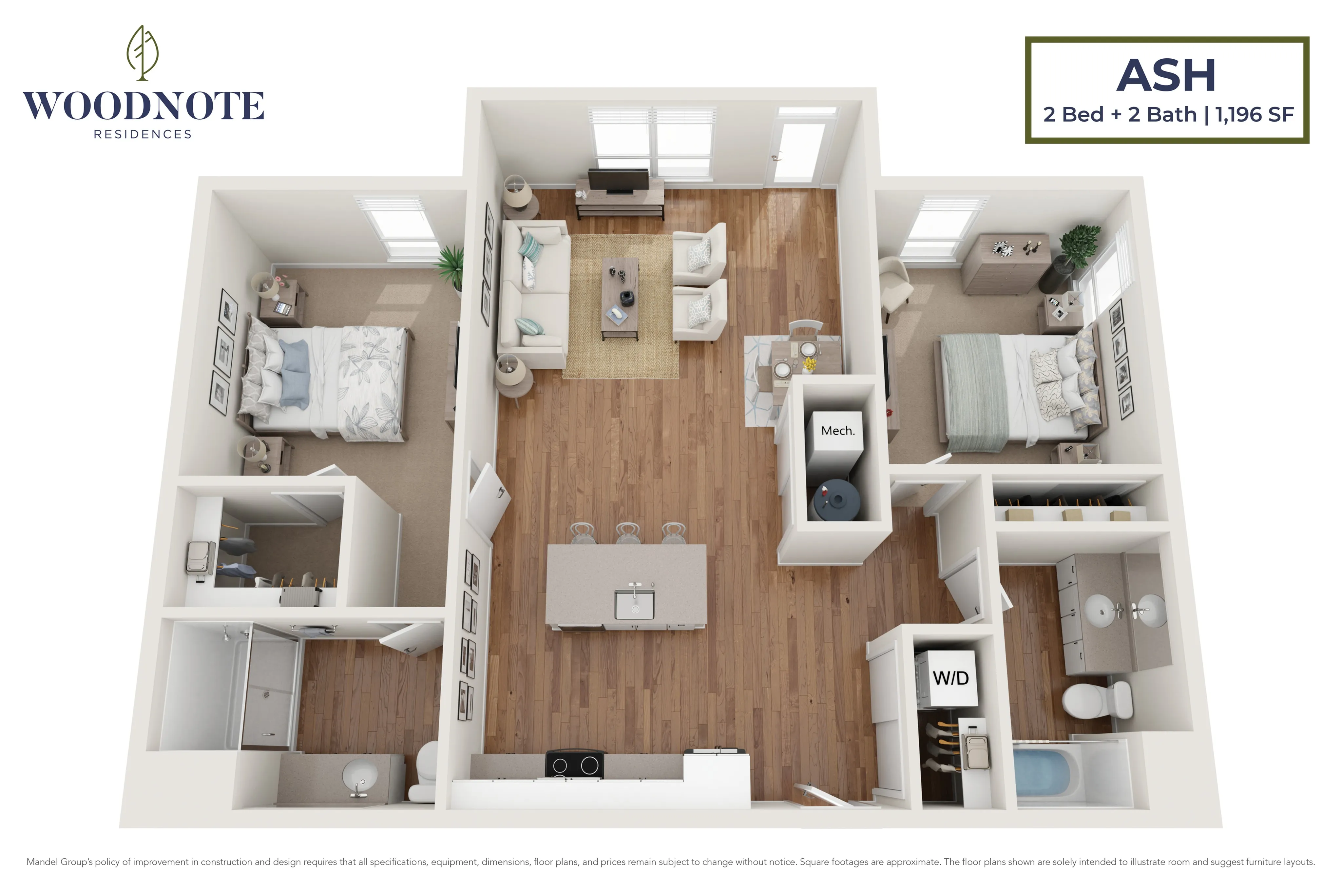 Ash | 2 Bed Apartment | Woodnote Residences