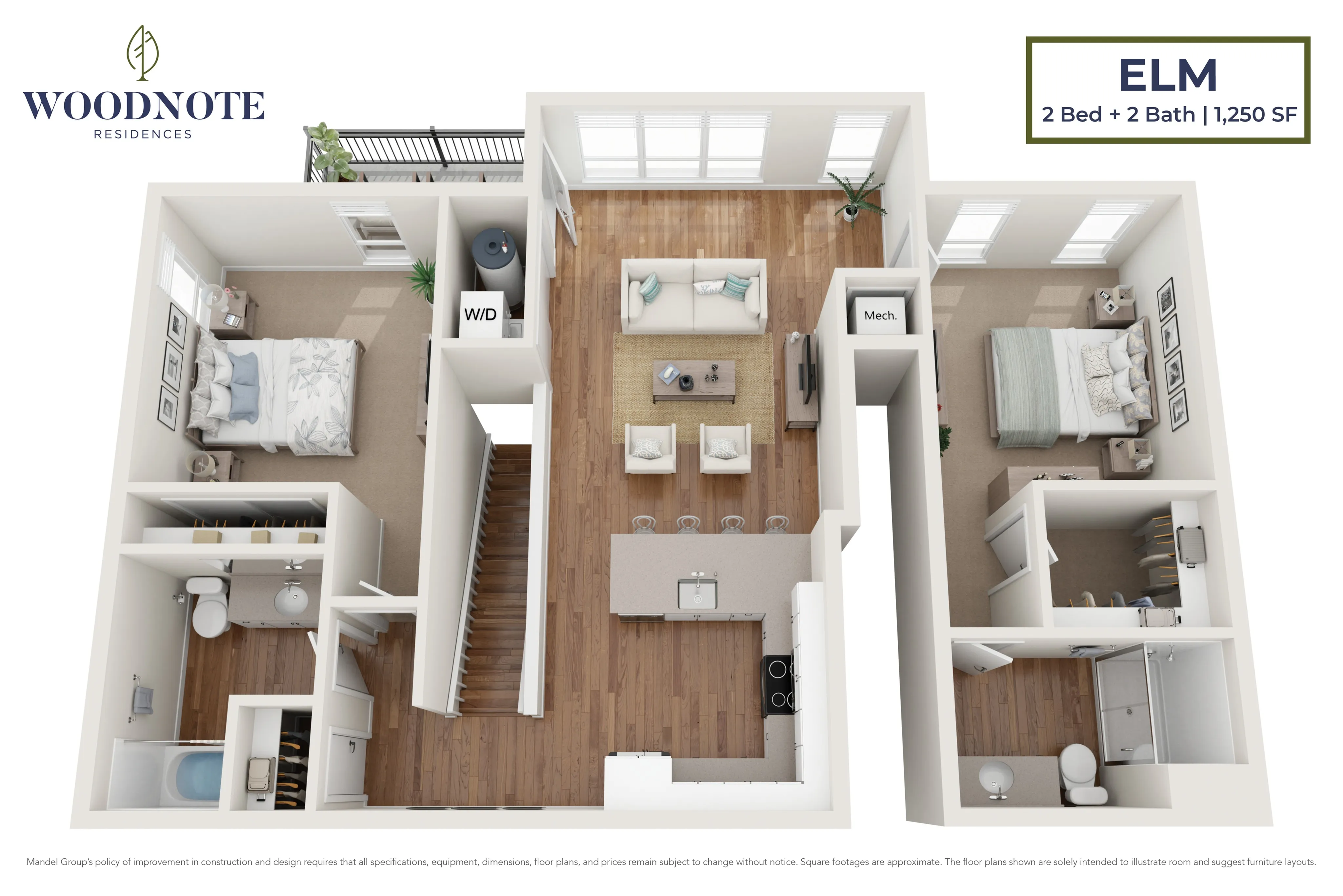 Elm | 2 Bed Apartment | Woodnote Residences