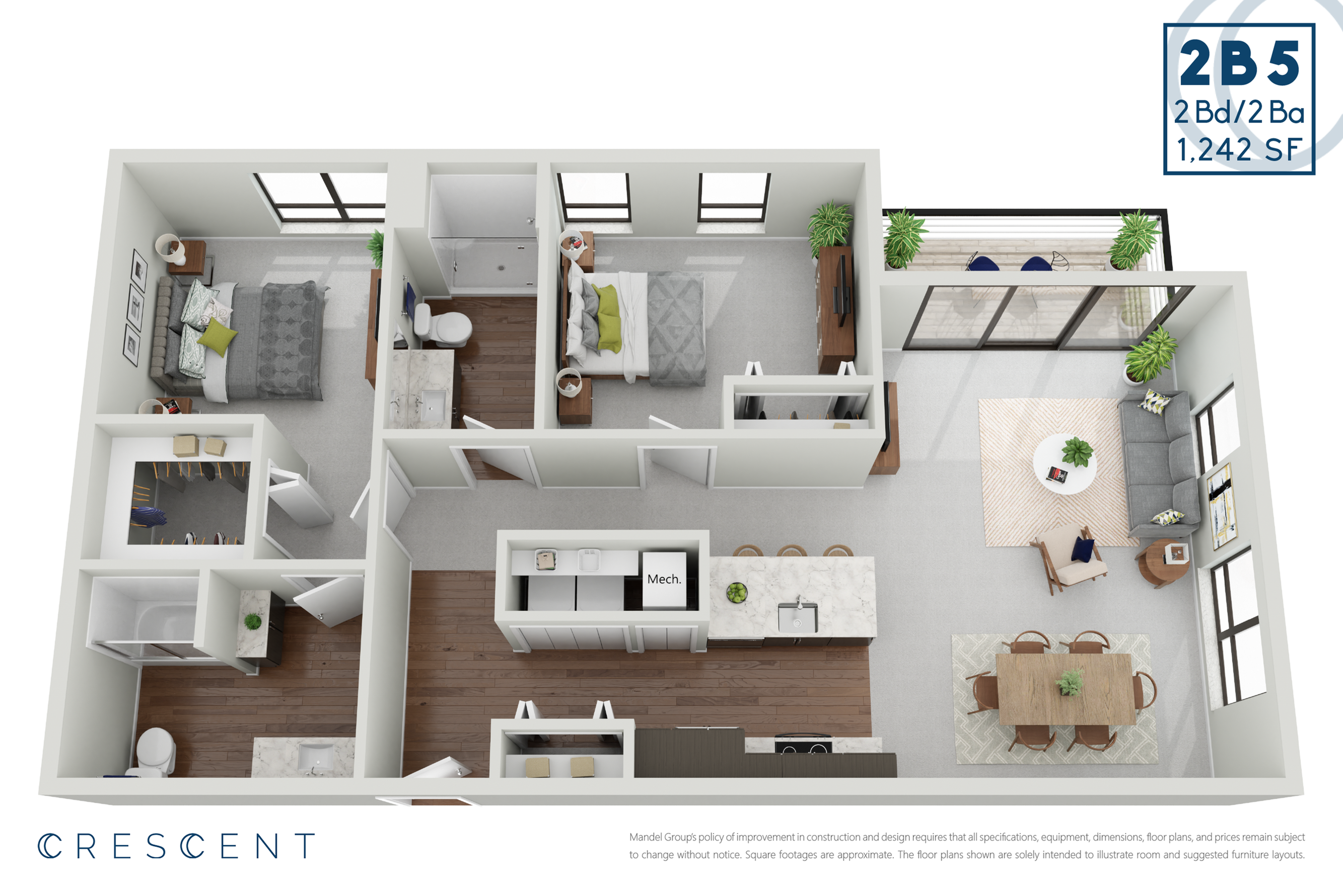 Studio - 2 Bed Apartments - Check Availability | Crescent Apartments