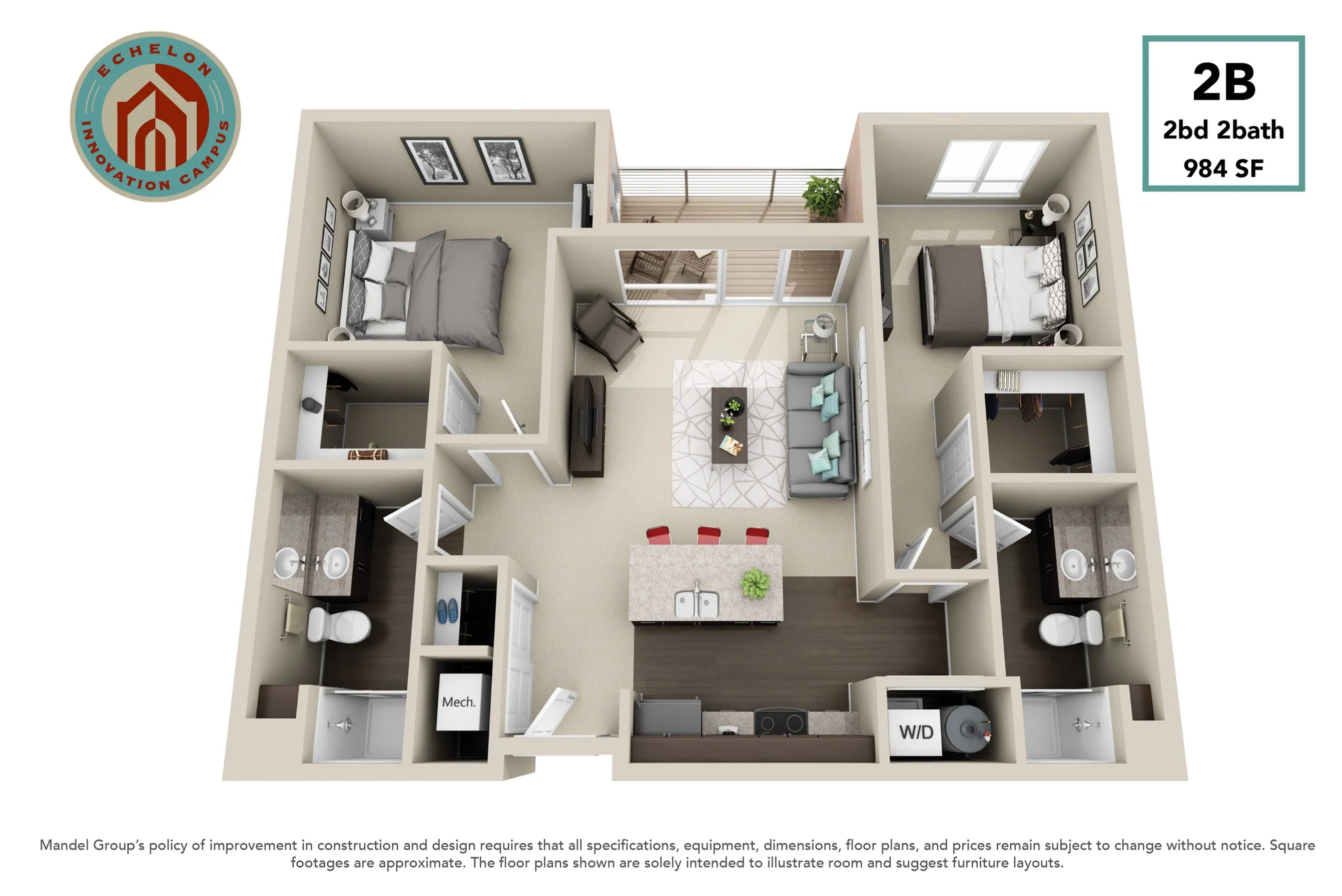 Studio - 2 Bed Apartments - Check Availability | Echelon Apartments at ...