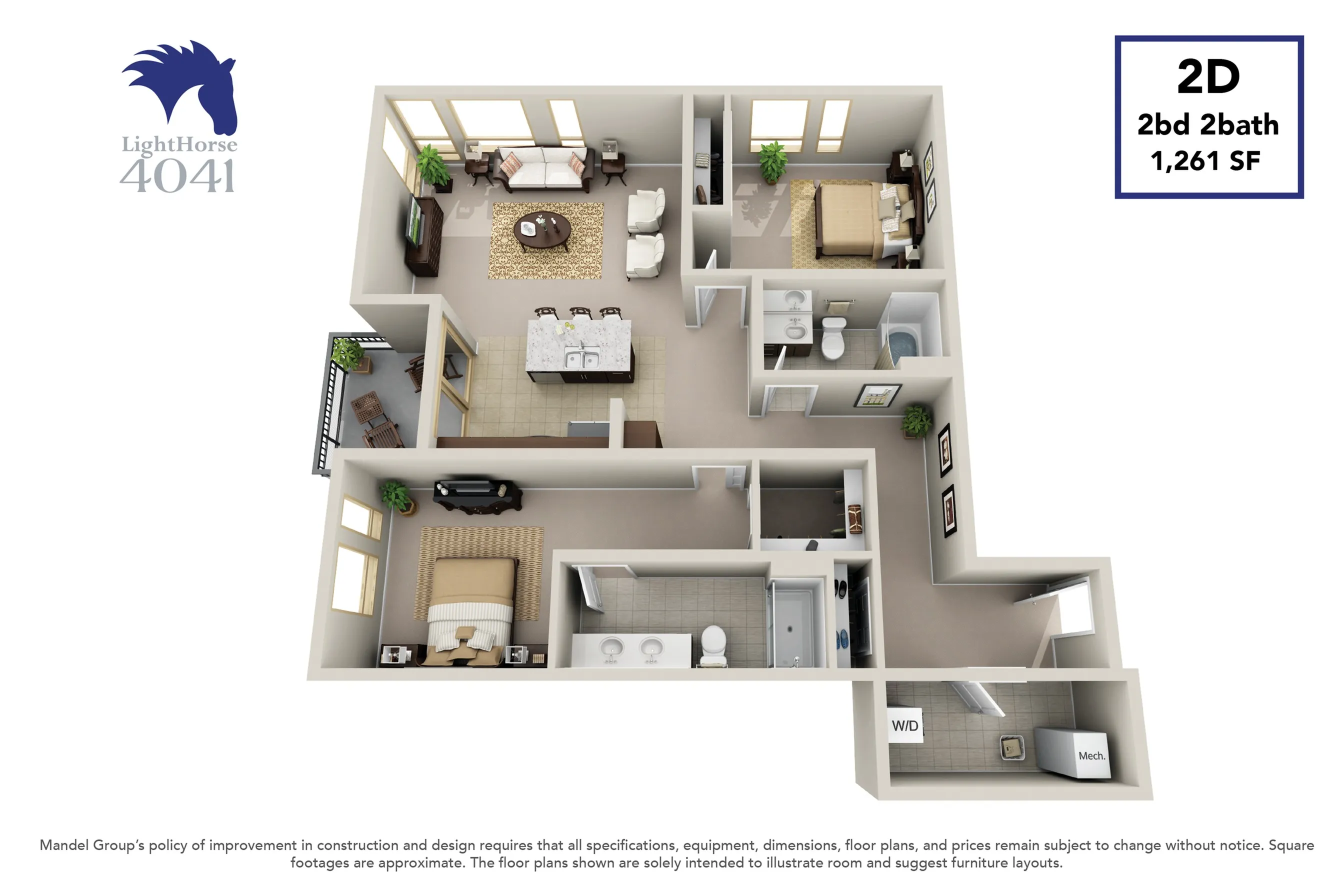 2D | 2 Bed Apartment | LightHorse 4041