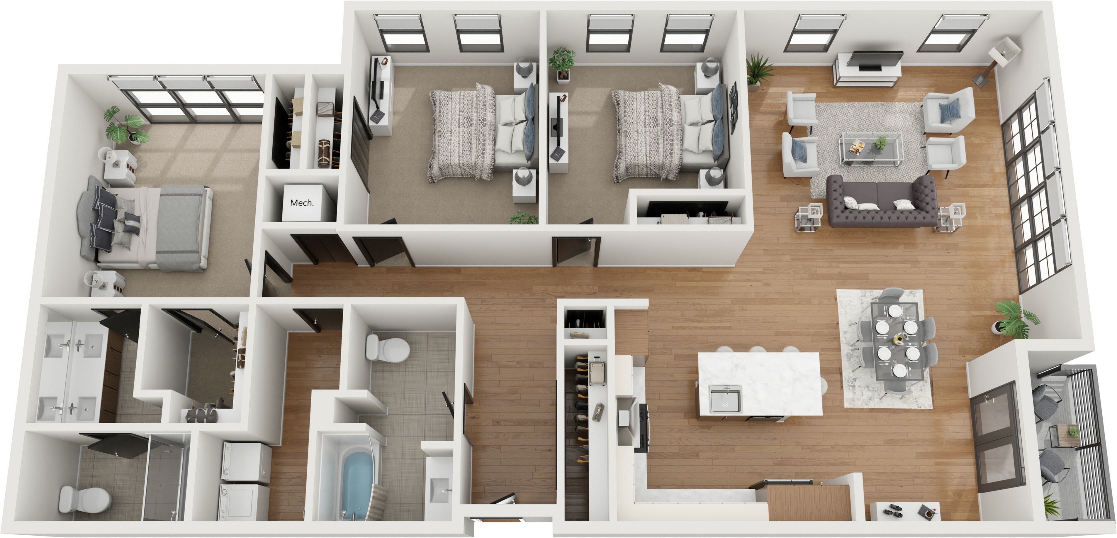 C3 Floor Plan: 3 Bed 2 Bath in Elm Grove | Spacious Layout