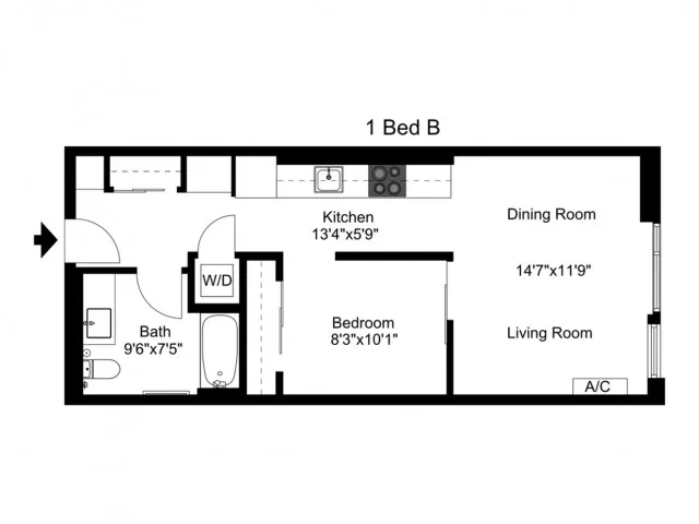 1B - Executive Studio | 1 Bed Apartment | The Club at the Park