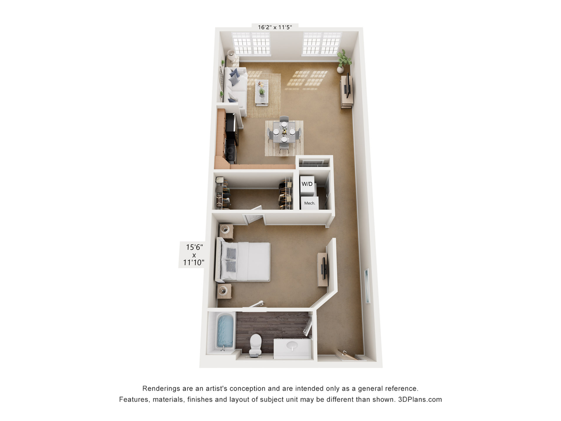 Studio 1, & 2 Bed Apartments - Floor Plans | Alpha Mill Apartments in ...