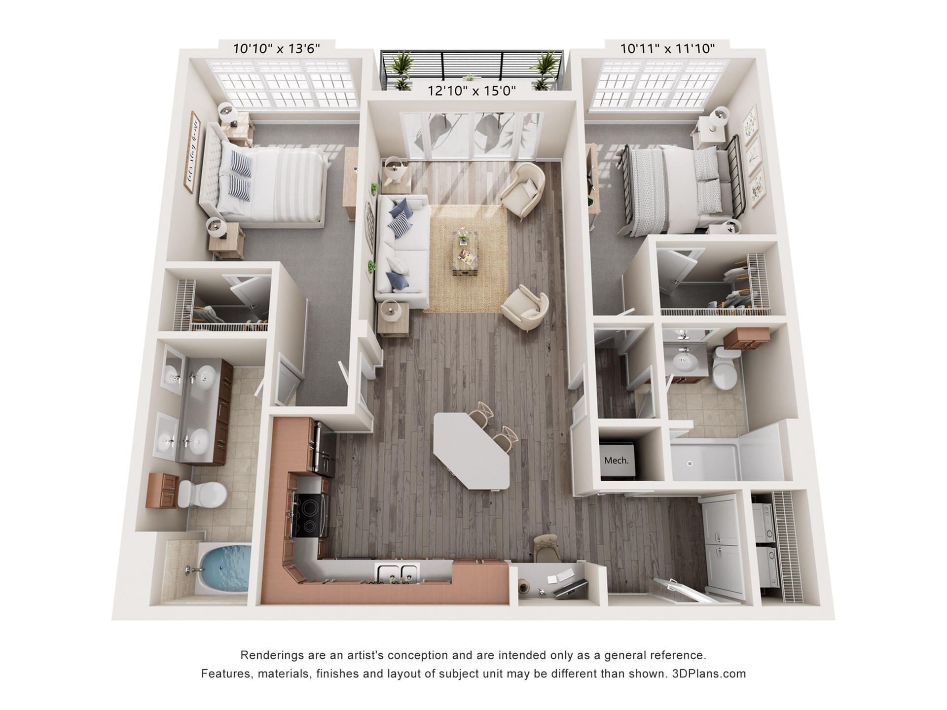 2 Bedroom | Charlotte | 1,156 sq ft | Alpha Mill Apartments