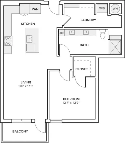 A09: 1 Bed 1 Bath in Denver | 906 sq ft