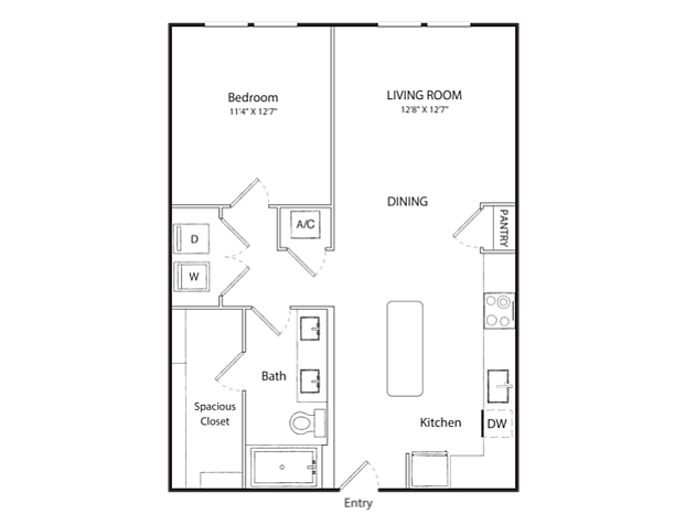 A1 | 1 Bed Apartment | Birchway Denton (TX)
