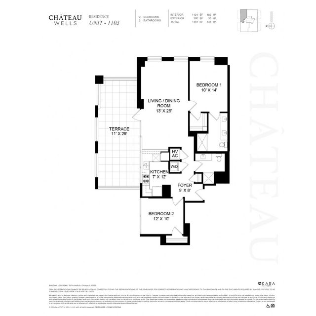 10-1103 2 Bed 2 Bath | 2 Bed Apartment | Chateau on Wells