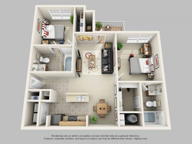 1, 2, & 3-Bedroom Floor Plans | Mountain Valley Apartments in ...