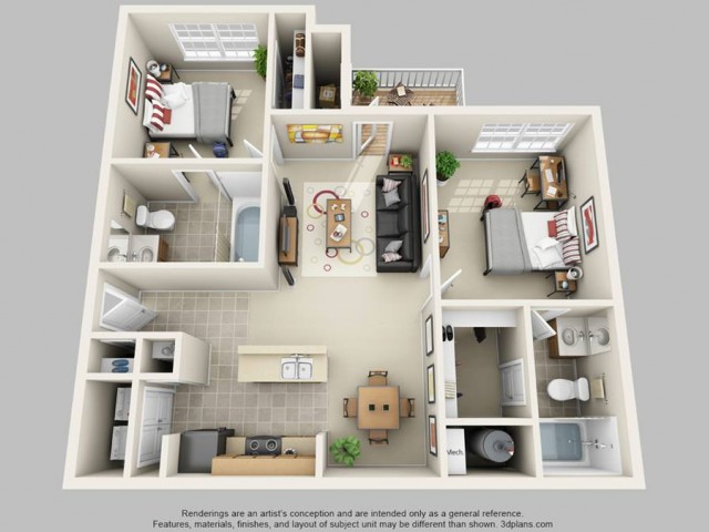 1, 2, & 3-Bedroom Floor Plans | Mountain Valley Apartments in ...
