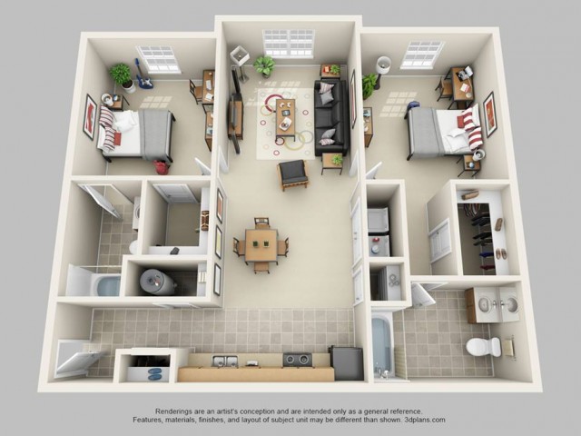 1, 2, & 3-Bedroom Floor Plans | Mountain Valley Apartments in ...
