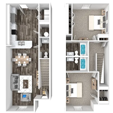 Willow: 2 Bed 2.5 Bath in Clarksville | 1154 sq ft