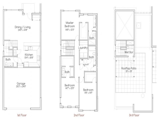 Narrow Row House Floor Plans