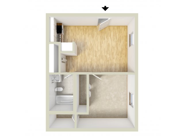 Junior | 1 Bed Apartment | Cedar Tree Village Apartments