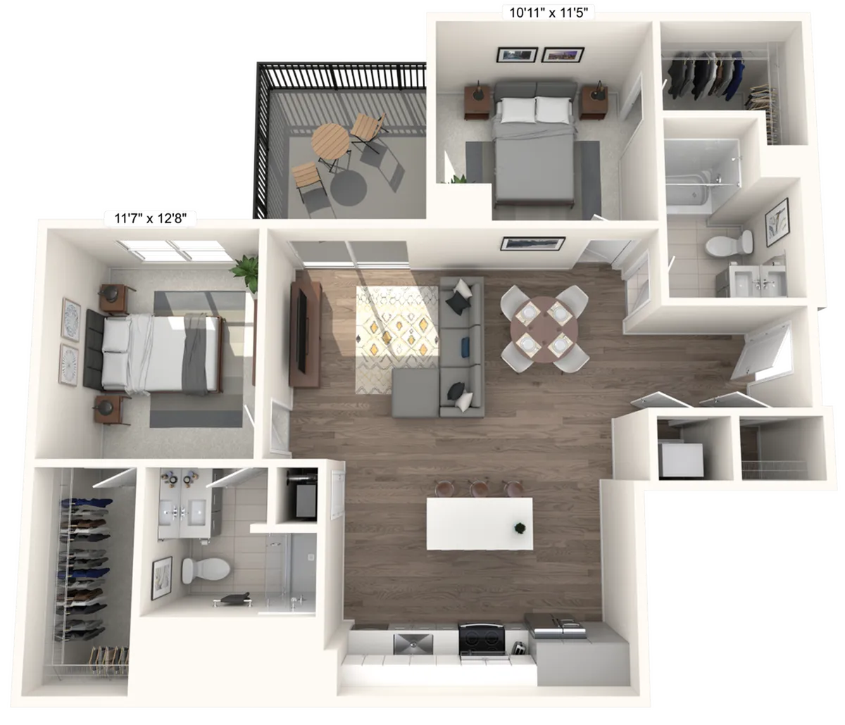 2D | 2 Bed Apartment | The Point at Merrimack Valley