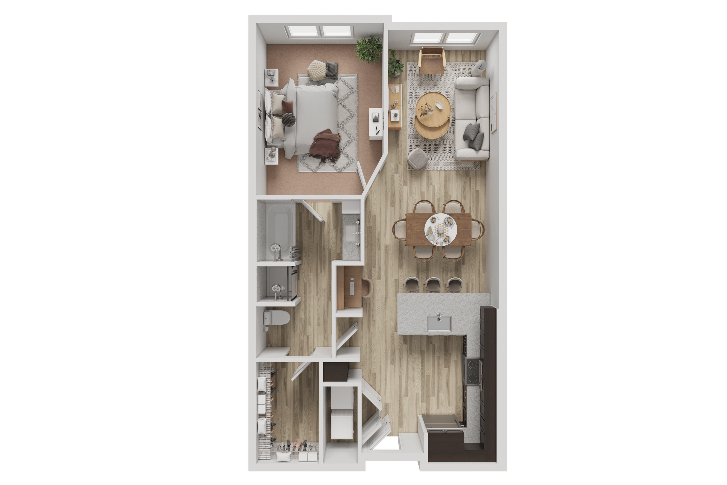 Floor Plans | The Highbank | 1-2 Bedroom Apartments in Houston