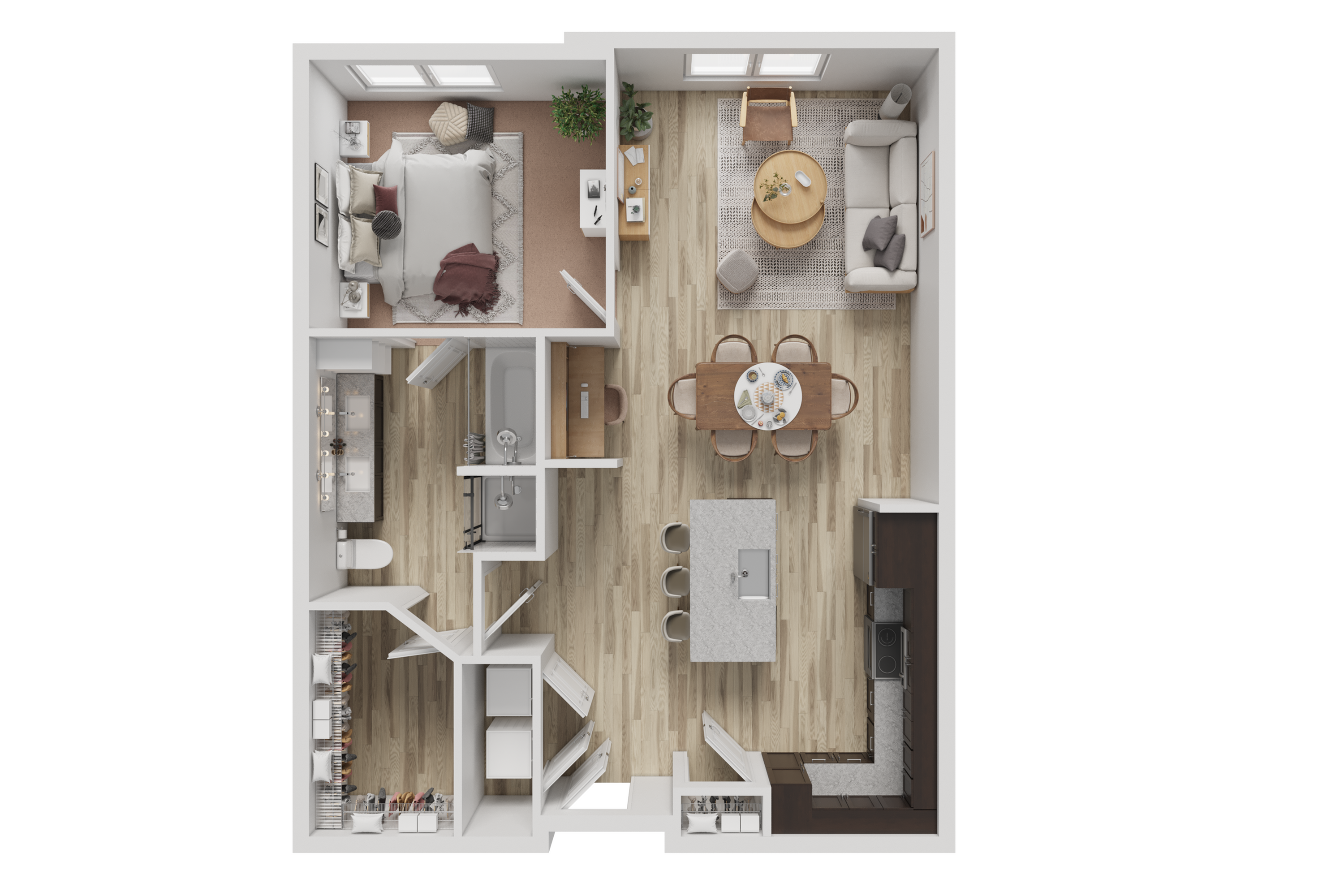 Floor Plans | The Highbank | 1-2 Bedroom Apartments in Houston