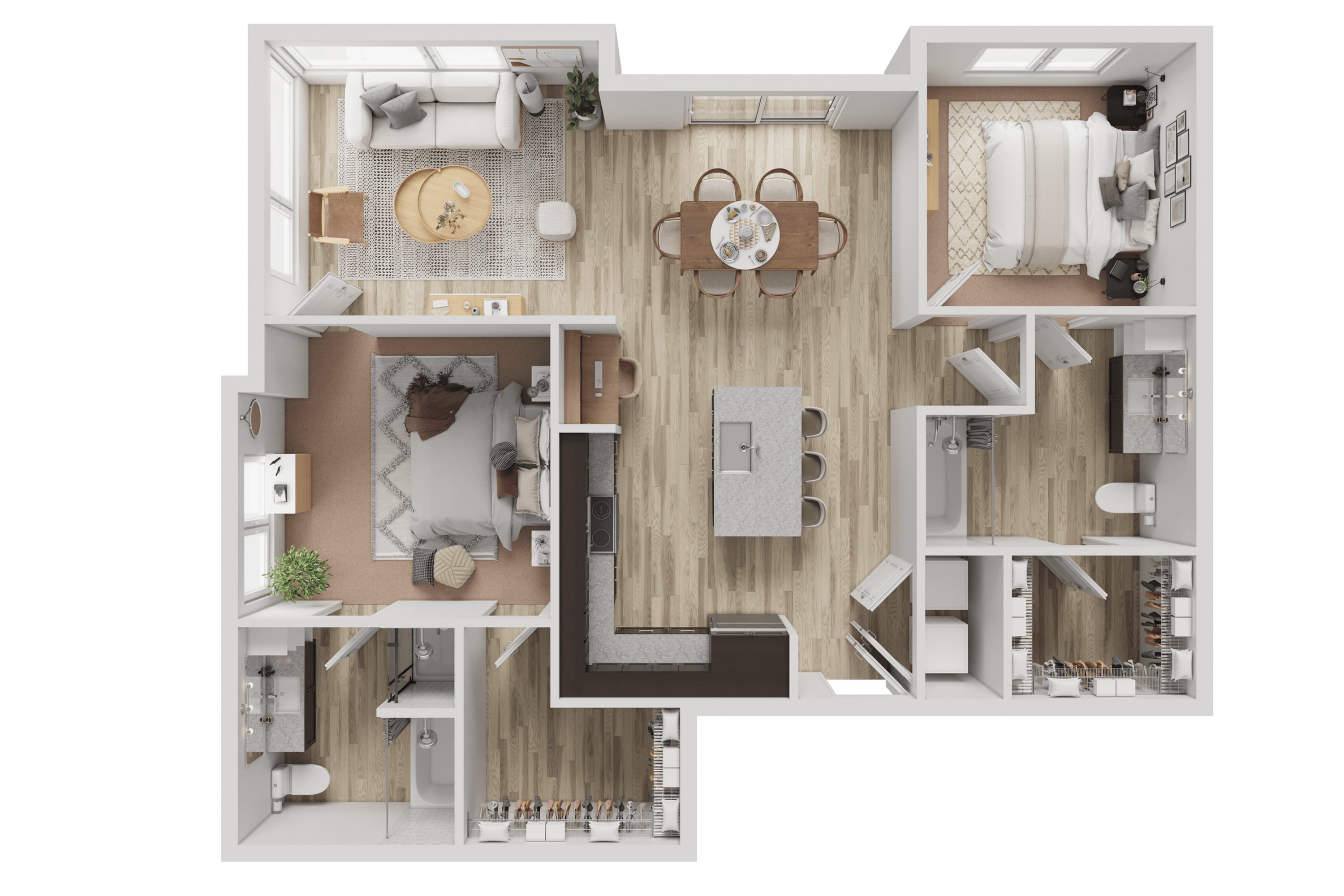 Floor Plans | The Highbank | 1-2 Bedroom Apartments in Houston