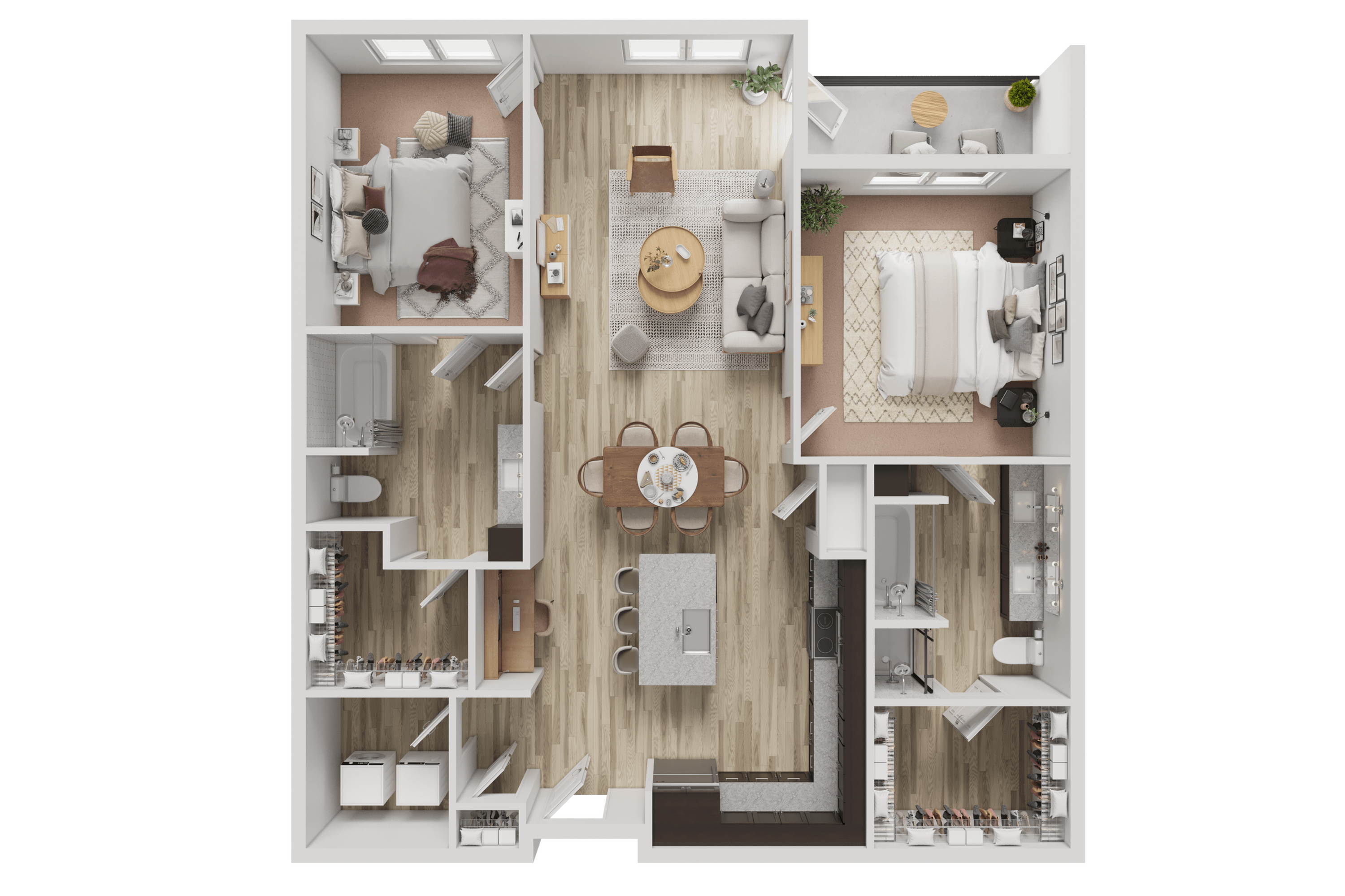 Floor Plans | The Highbank | 1-2 Bedroom Apartments in Houston