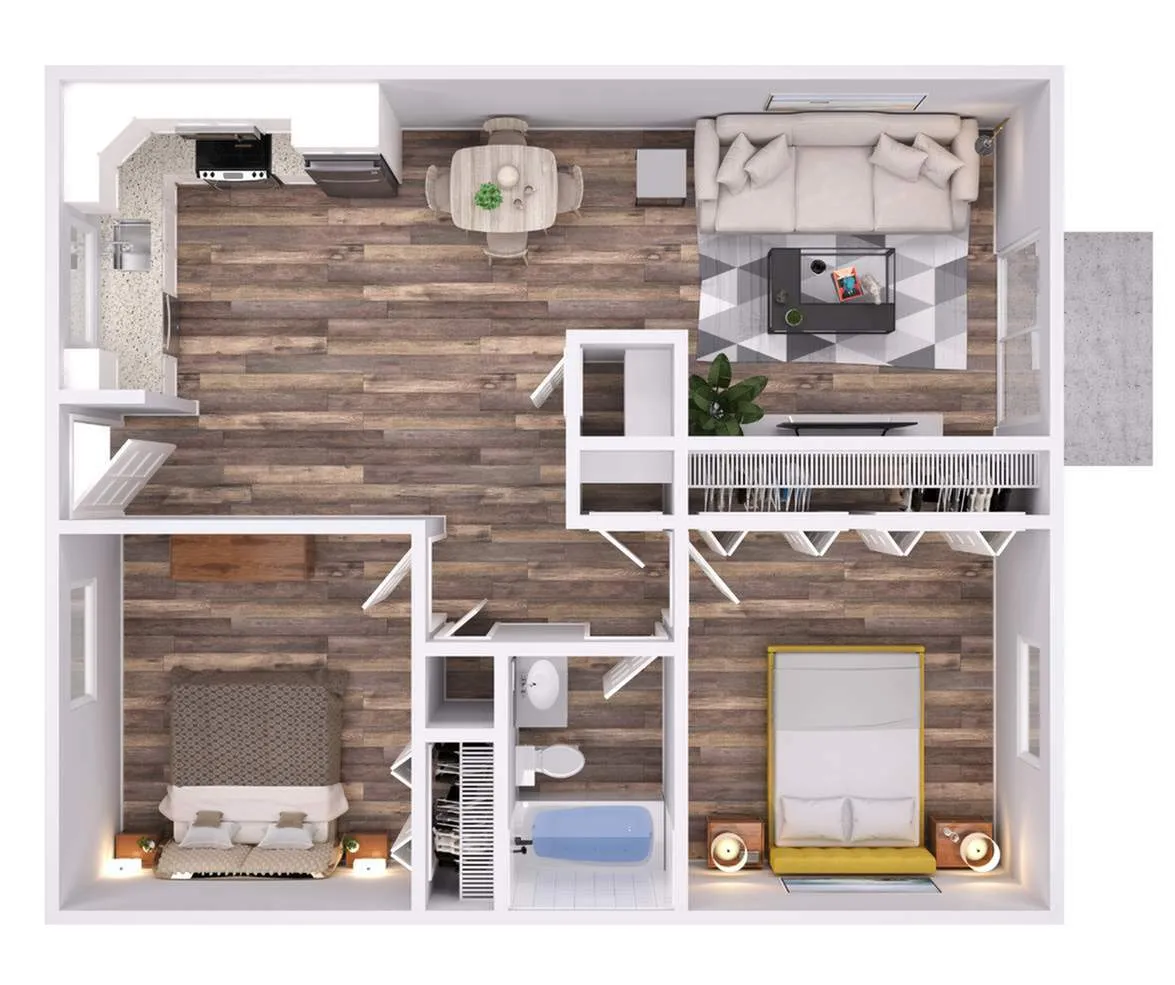 2x1 | 2 Bed Apartment | Sunny Creek Apartments