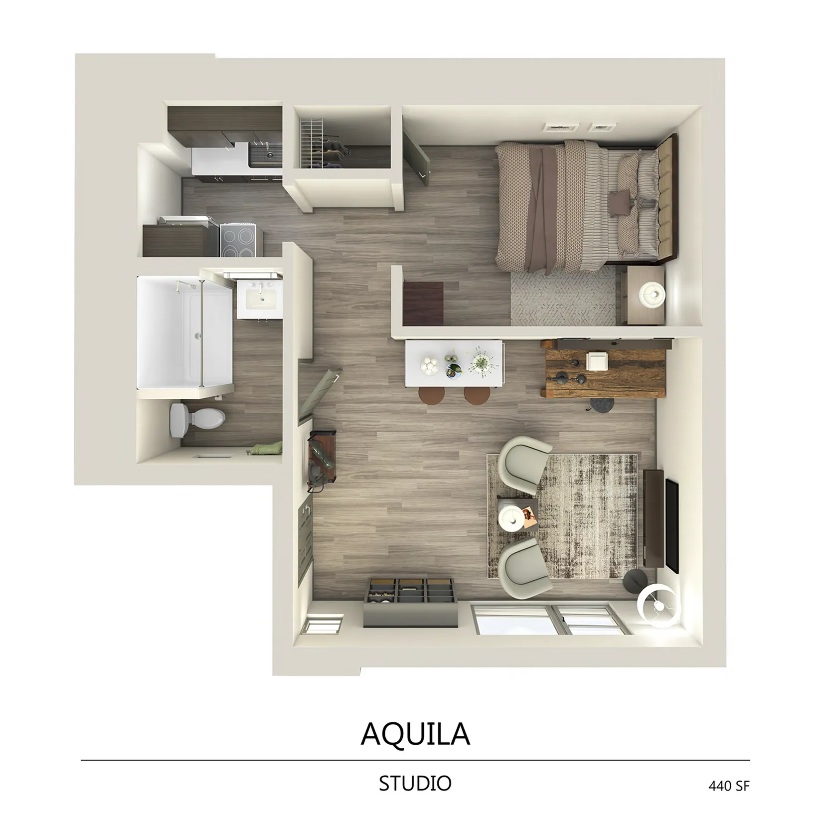 Aquila Studio in Pittsburgh | 440 sq ft