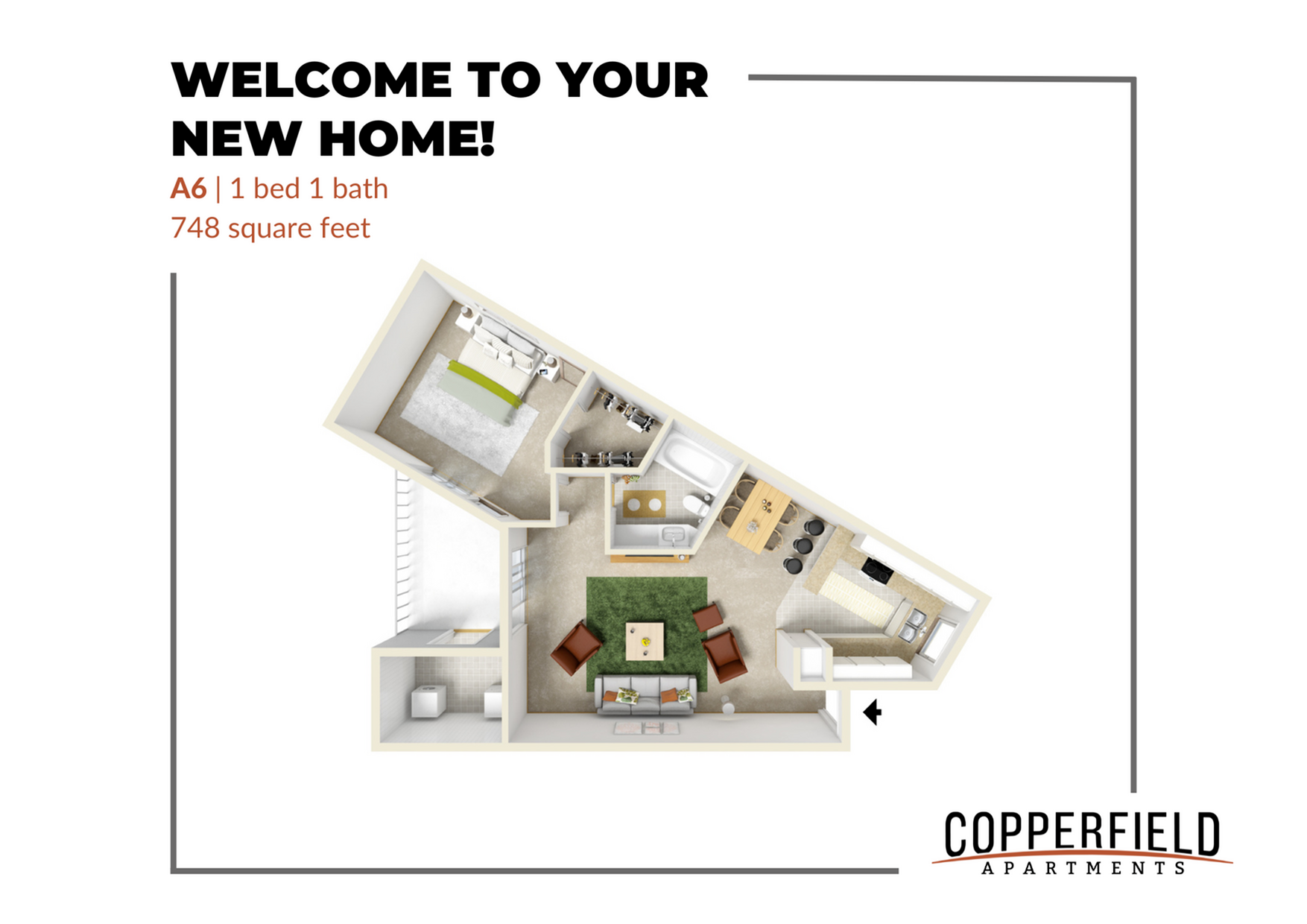 1 - 2 Bed Apartments - Check Availability | Copperfield Apartments