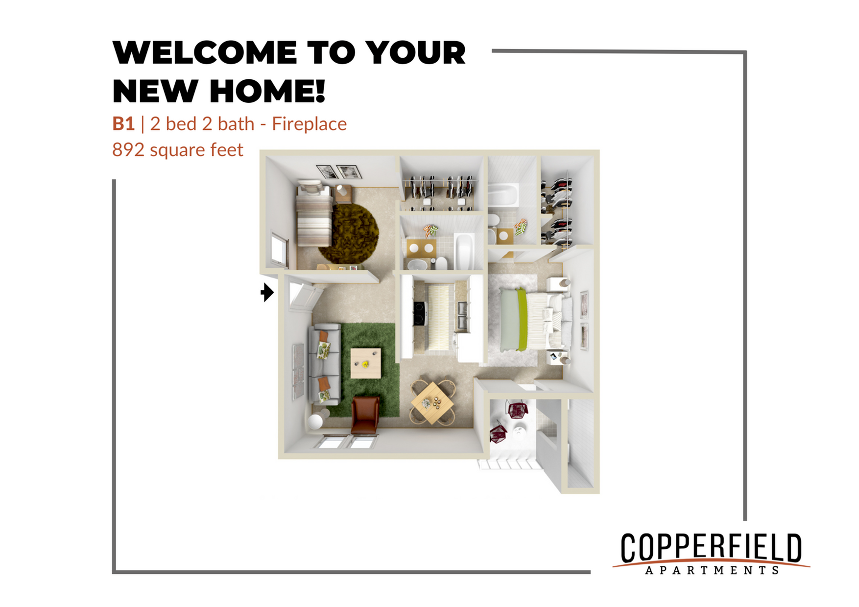 1 - 2 Bed Apartments - Check Availability | Copperfield Apartments