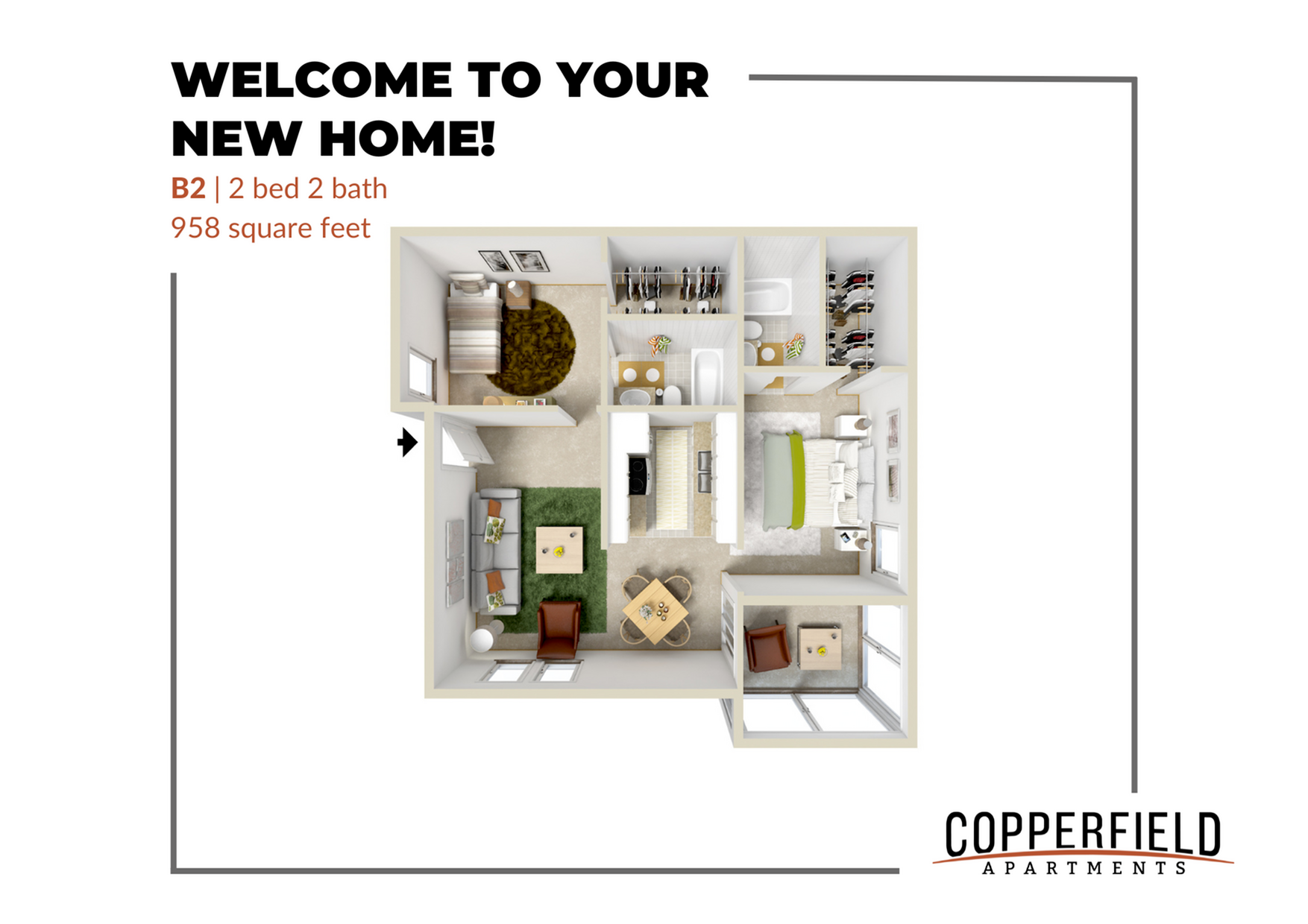 1 - 2 Bed Apartments - Check Availability | Copperfield Apartments