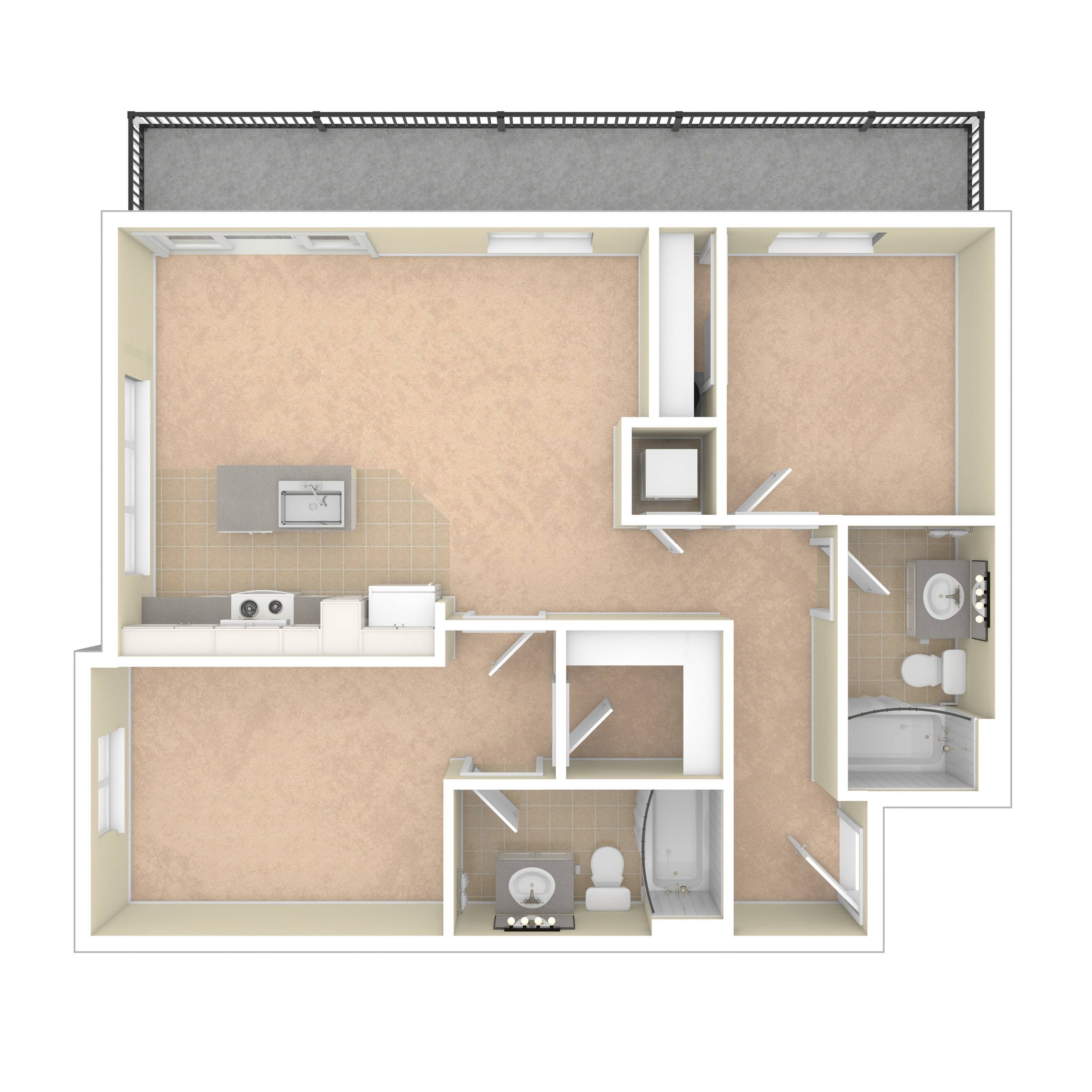 Spur | 2 Bed Apartment | Midtown 64 Apartments
