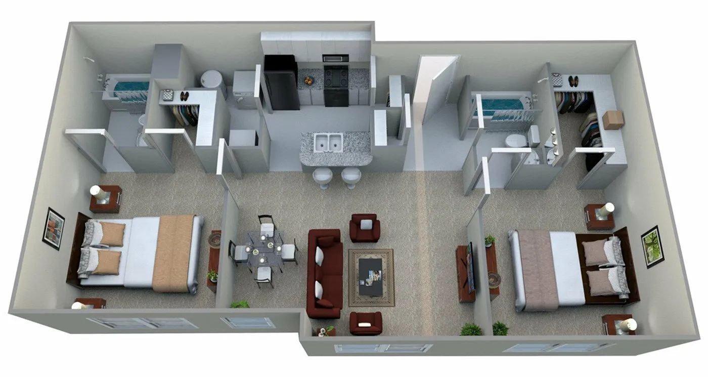 Calumet - 2 Bedroom, 2 Bath (950 sqft.) | 2 Bed Apartment | Colts Run