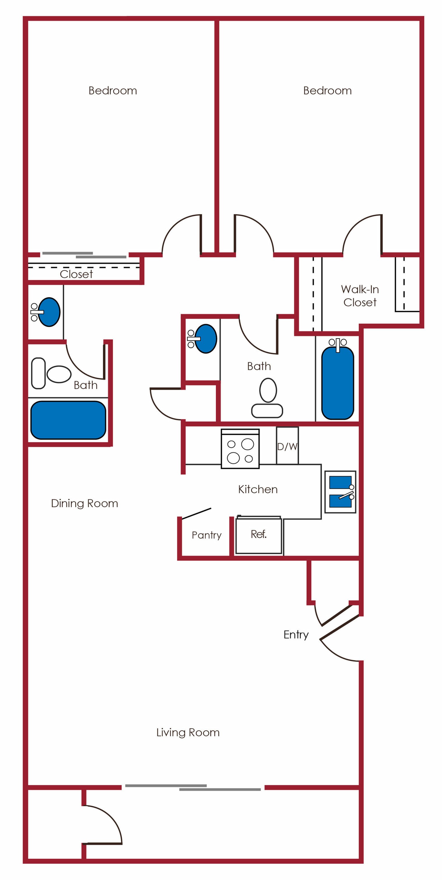 Two Bedroom-Two Bedroom | 2 Bed Apartment | Town And Country Apts