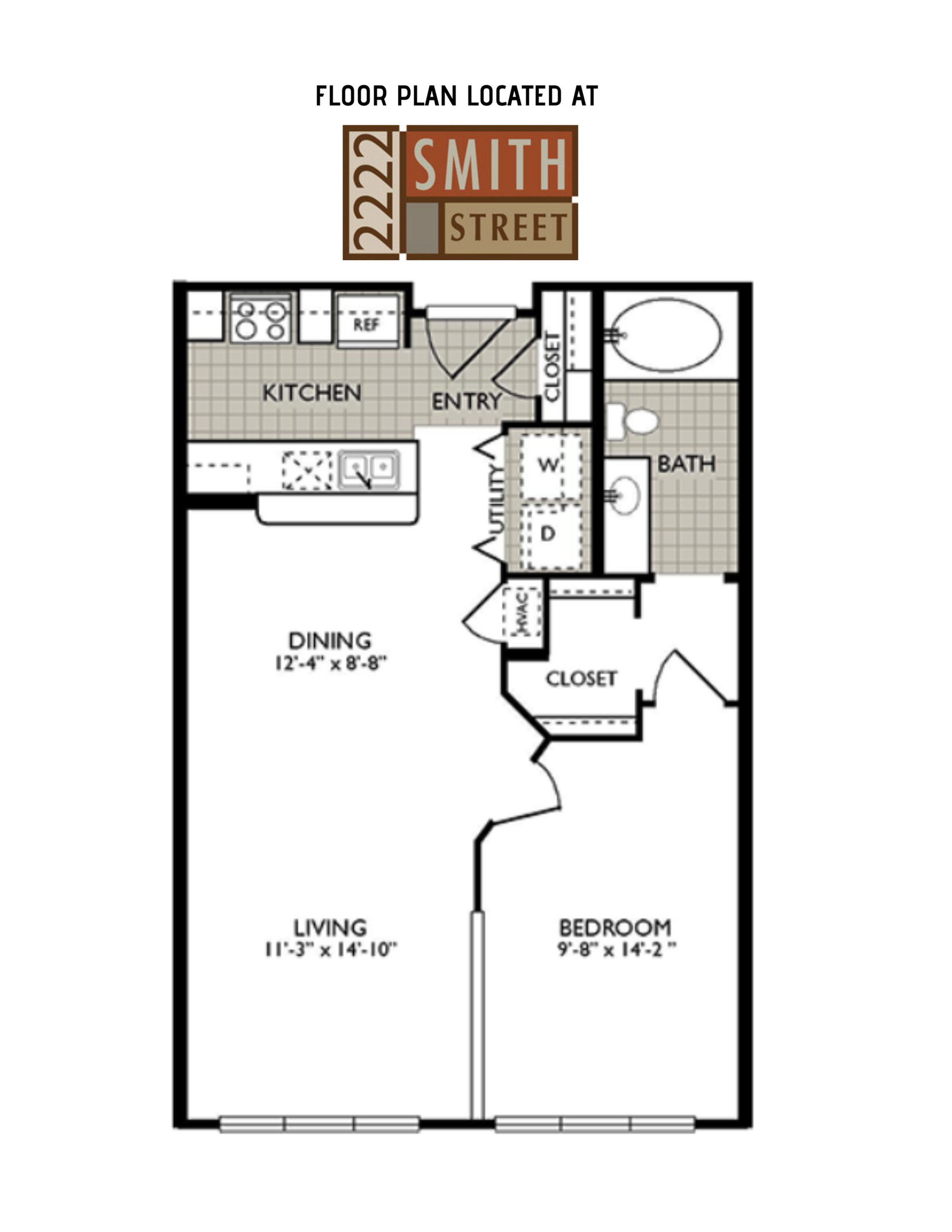 2222 SMITH-A: 1 Bed 1 Bath in Houston | 717 sq ft