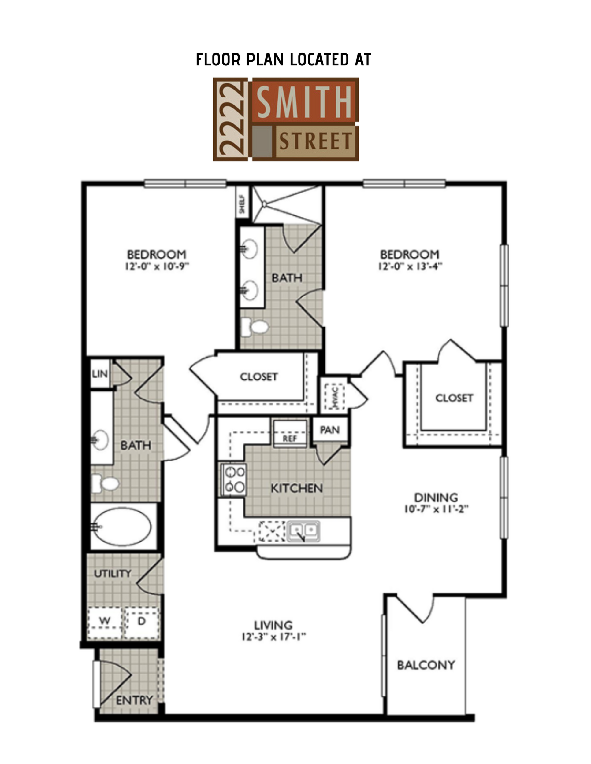 2222 SMITH-D: Modern 2 Bed 2 Bath in Houston | 1176 sq ft