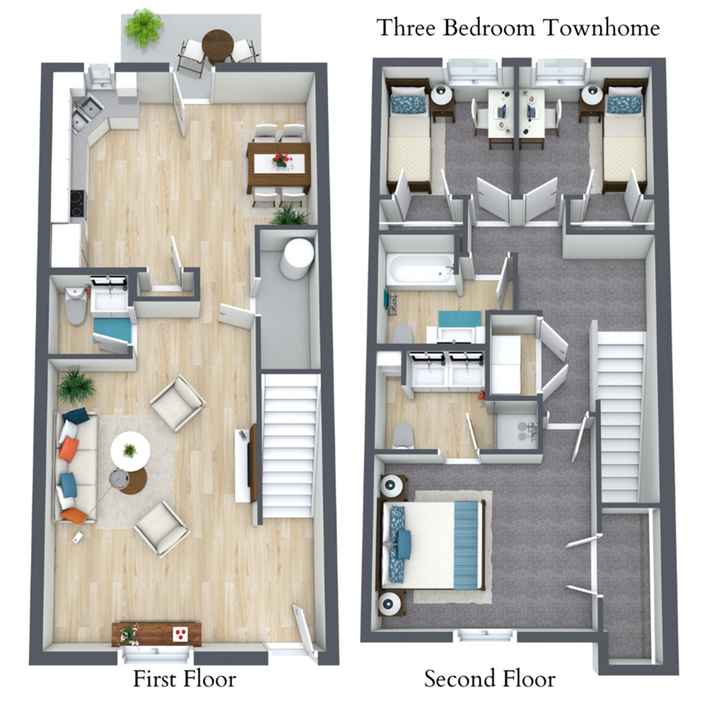 3x2.5 | 3 Bed Apartment | Timbercreek Townhomes
