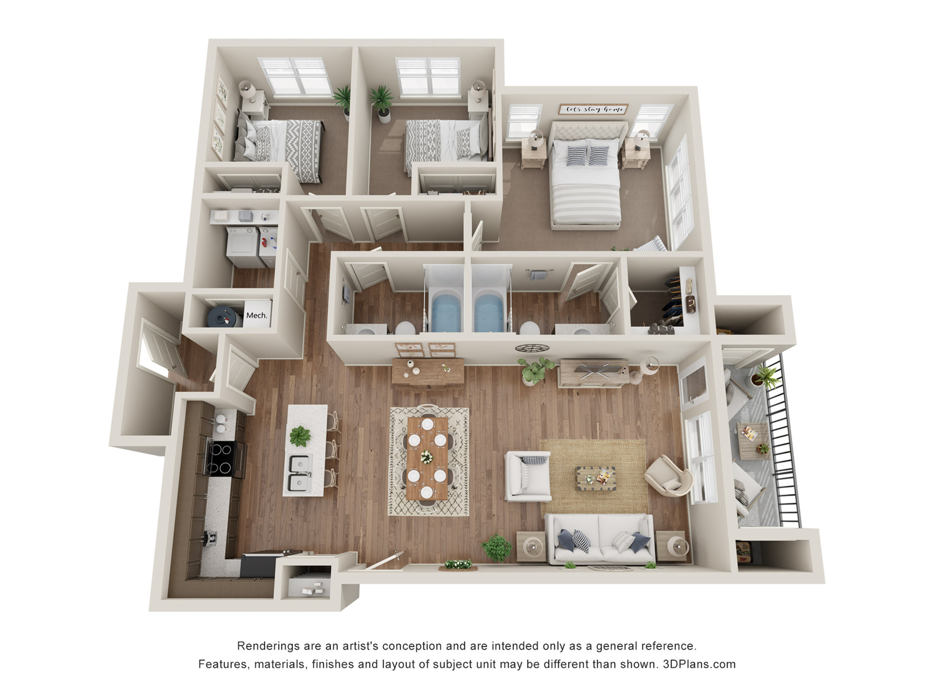 3A w/ Attached Garage | 3 Bed Apartment | Latitude40